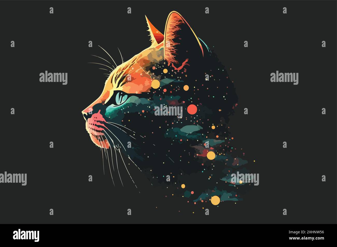 Cute cats in space Stock Vector Images - Alamy