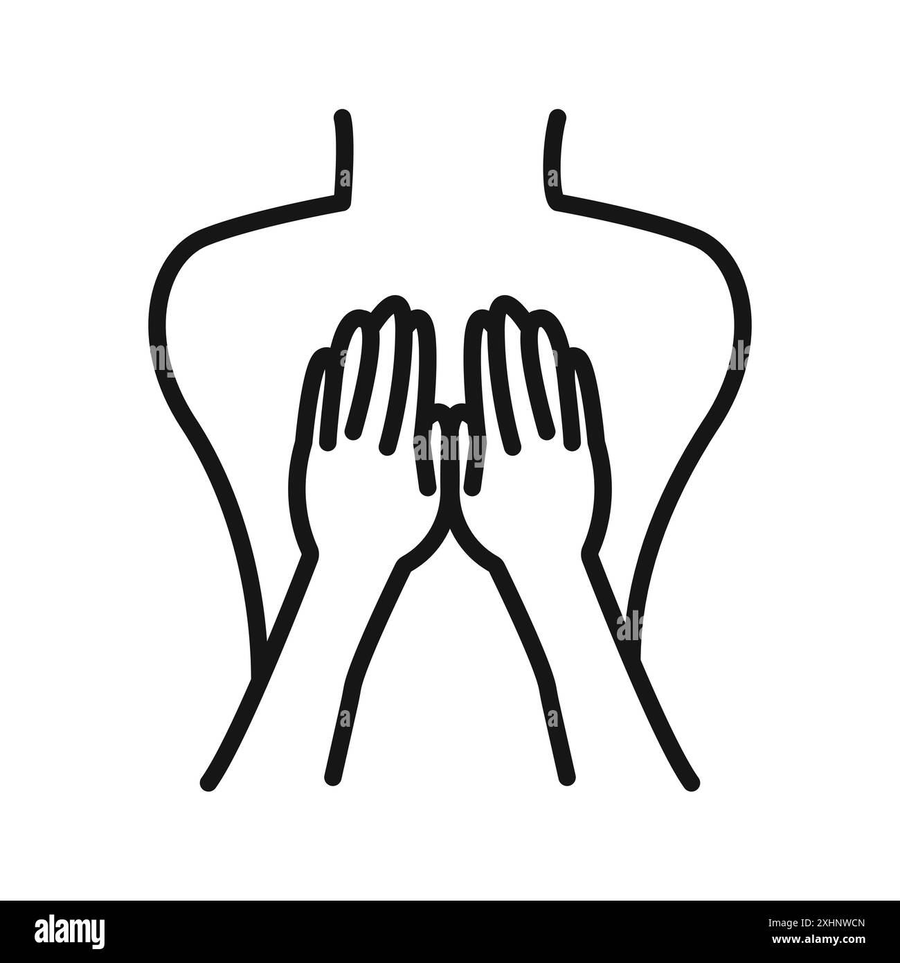 Back Massage Icon Black Line Art Vector In Black And White Outline Set Collection Sign Stock