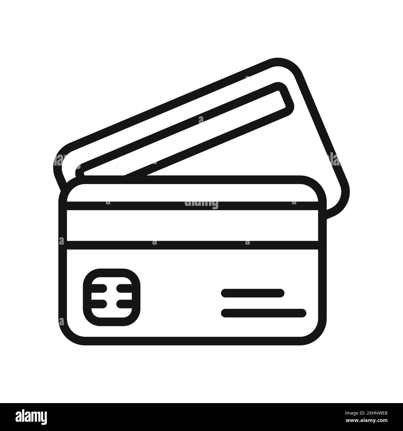 Credit card icon Black line art vector in black and white outline set ...