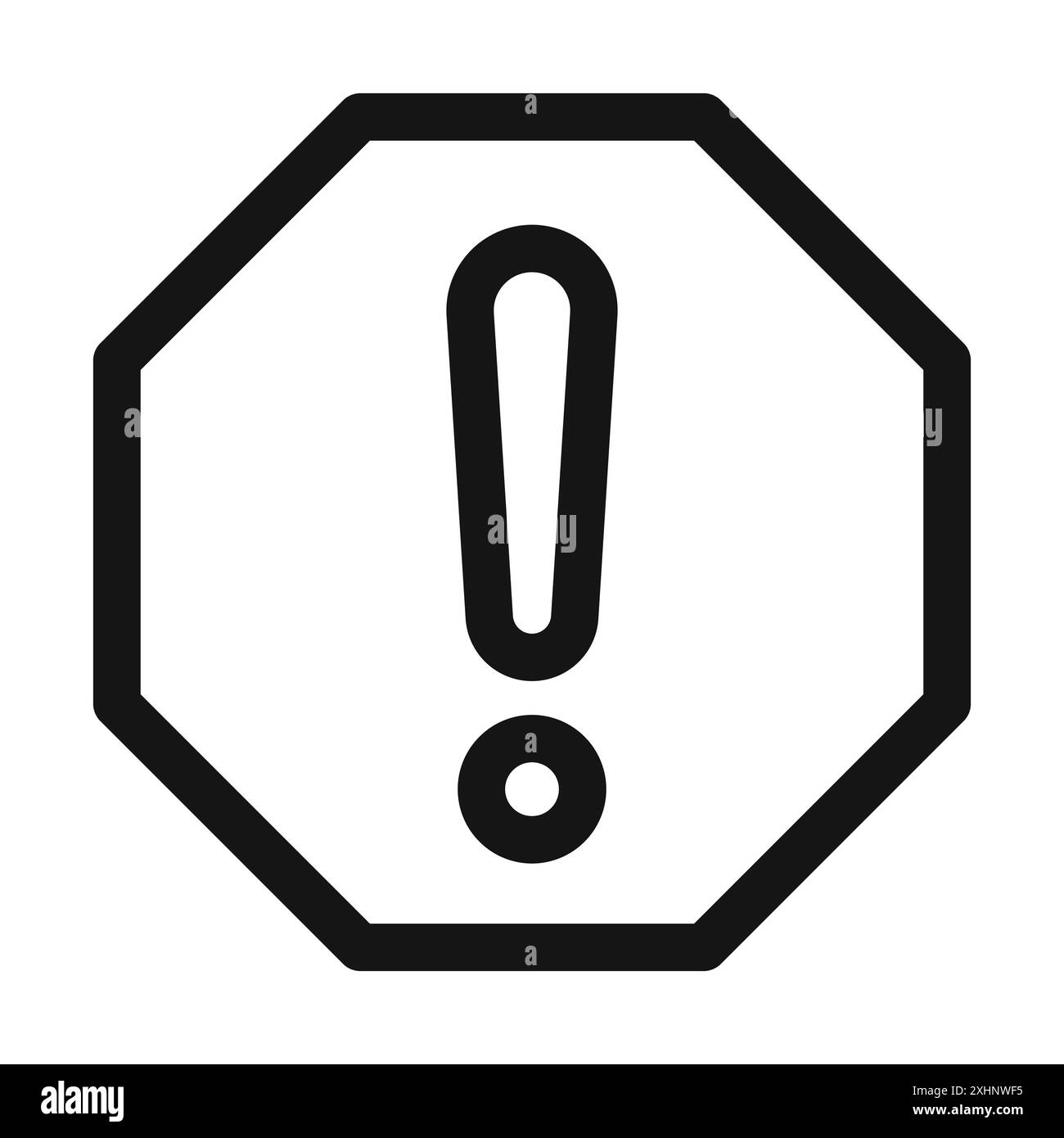 alert warning spam octagon icon Black line art vector in black and ...