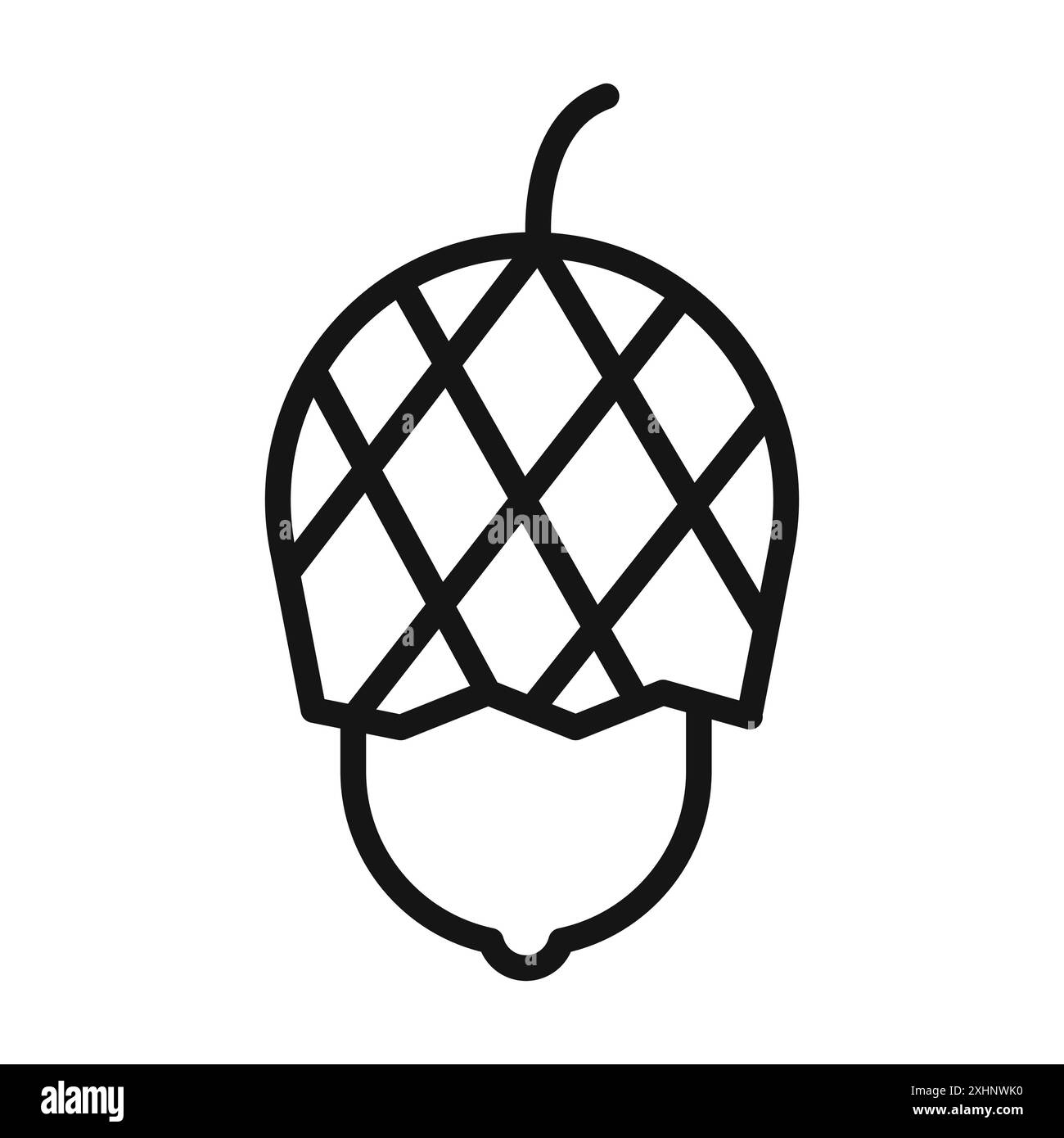 acorn icon Black line art vector in black and white outline set ...