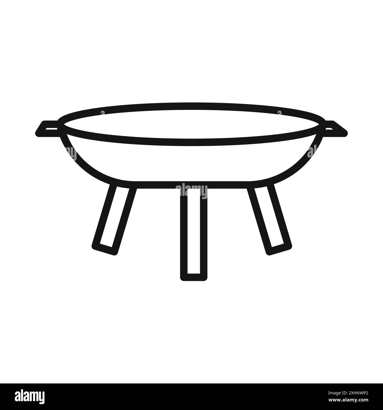 brazier icon Black line art vector in black and white outline set ...