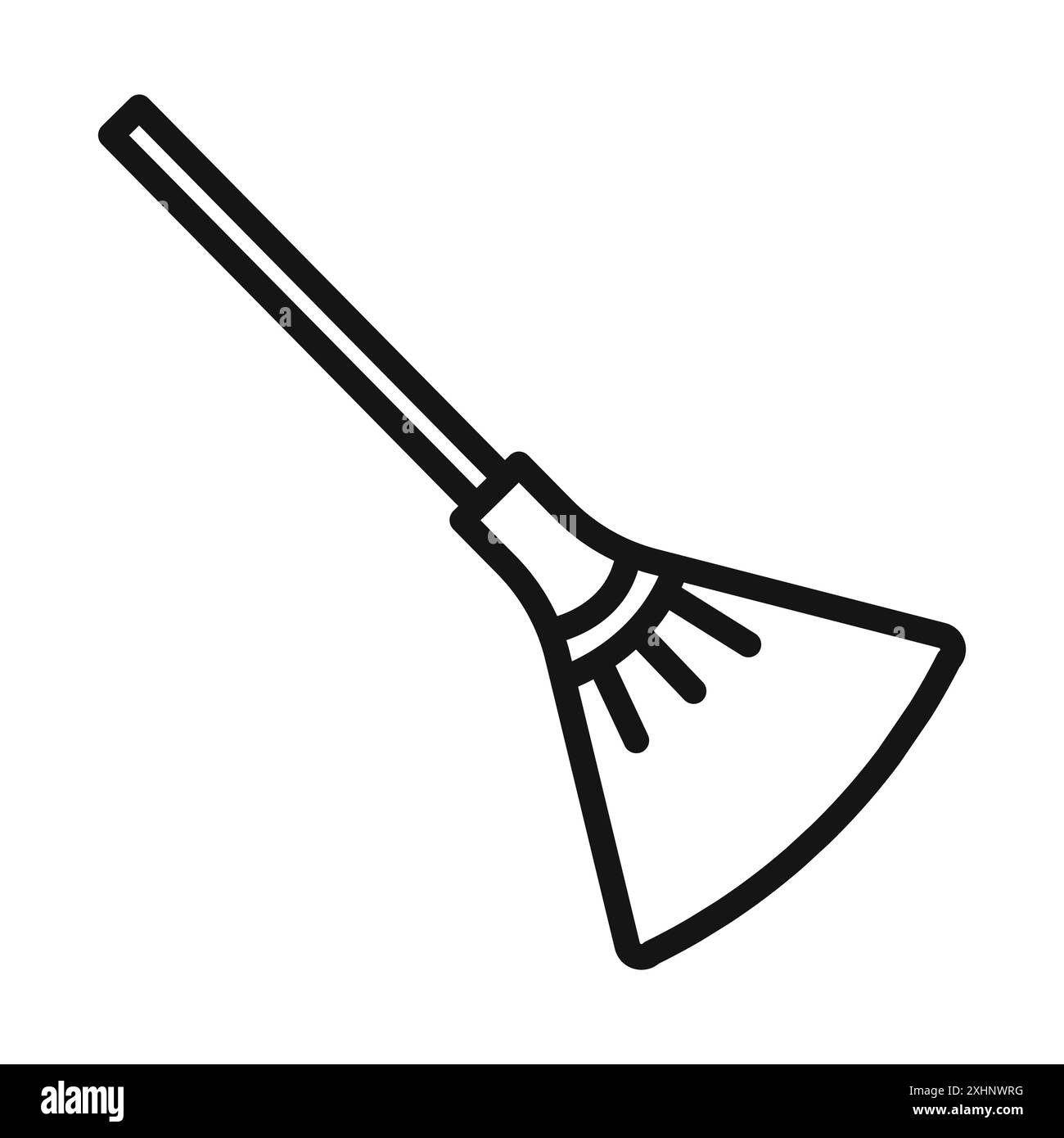 broom icon Black line art vector in black and white outline set ...
