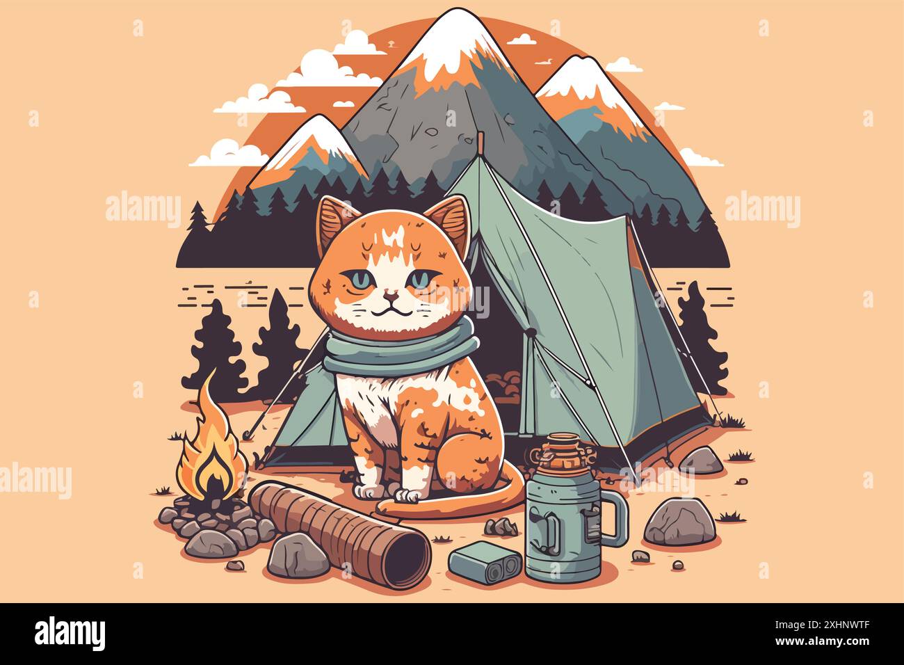 Camping Cartoon Cats Camping Cat Stock Illustrations – 1,482 Camping