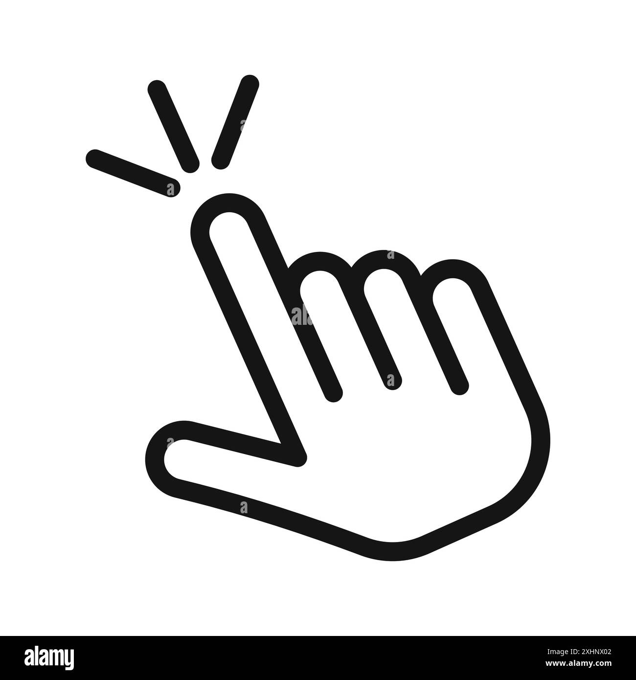 Computer hand cursor click icon Black line art vector in black and ...