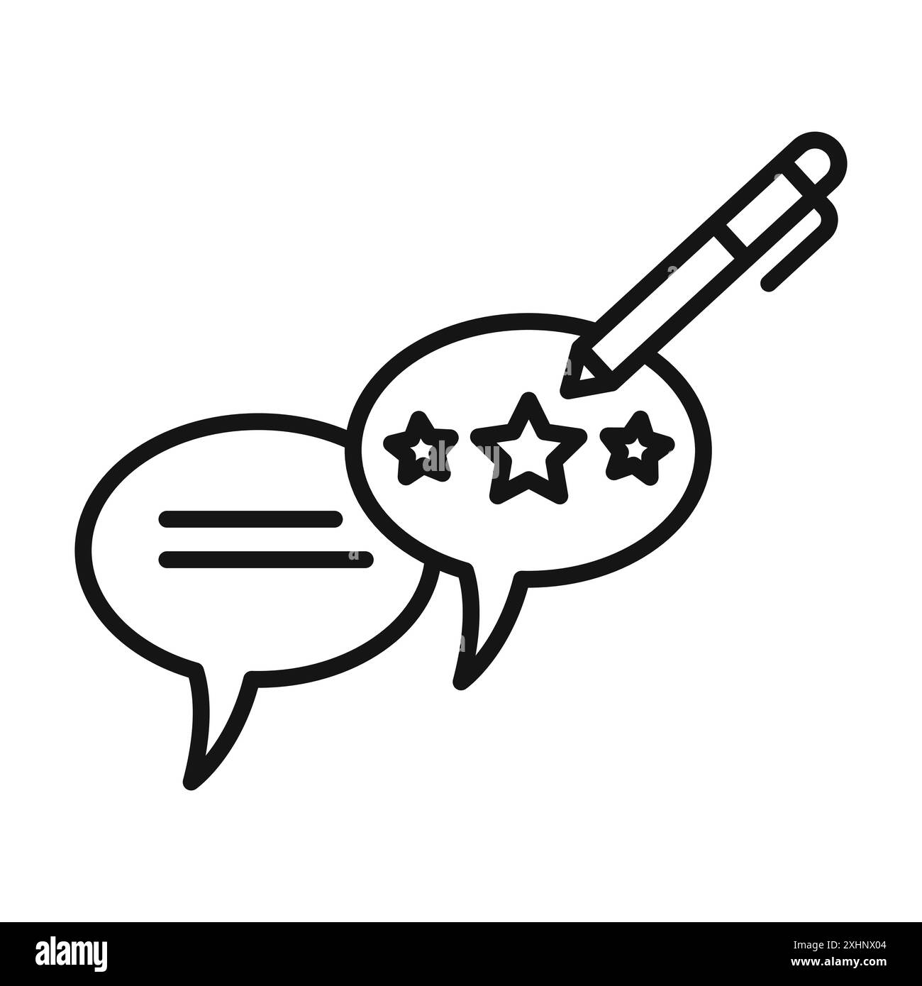 Feedback icon Black line art vector in black and white outline set ...