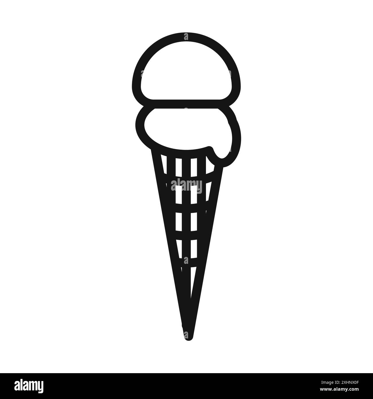 Gelato ice cream icon Black line art vector in black and white outline ...