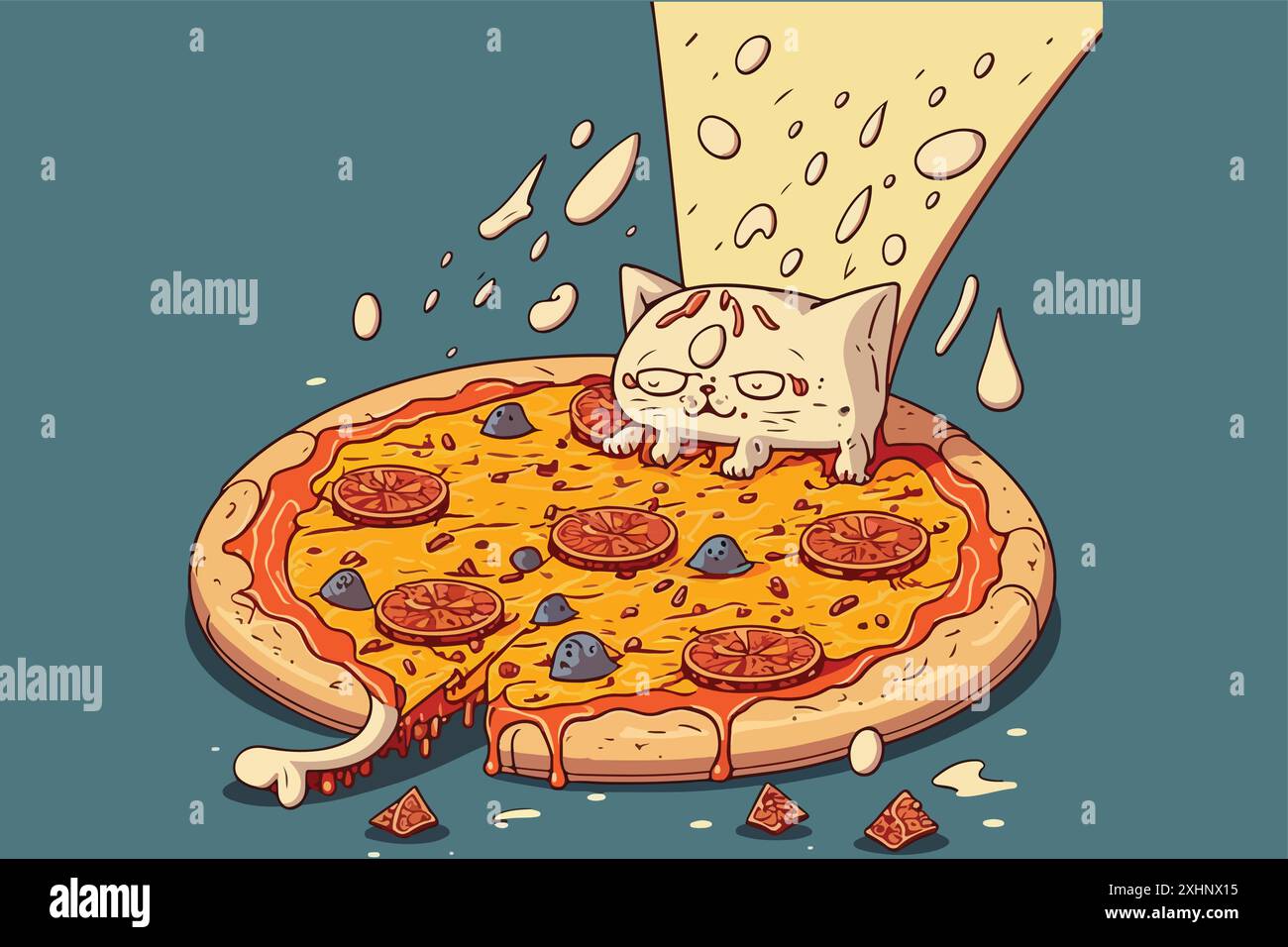 Pizza cat Stock Vector Images - Alamy