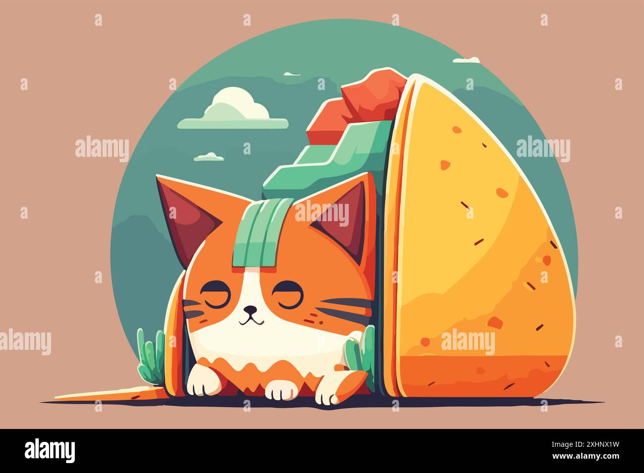 Cat Taco vector illustration Stock Vector Image & Art - Alamy