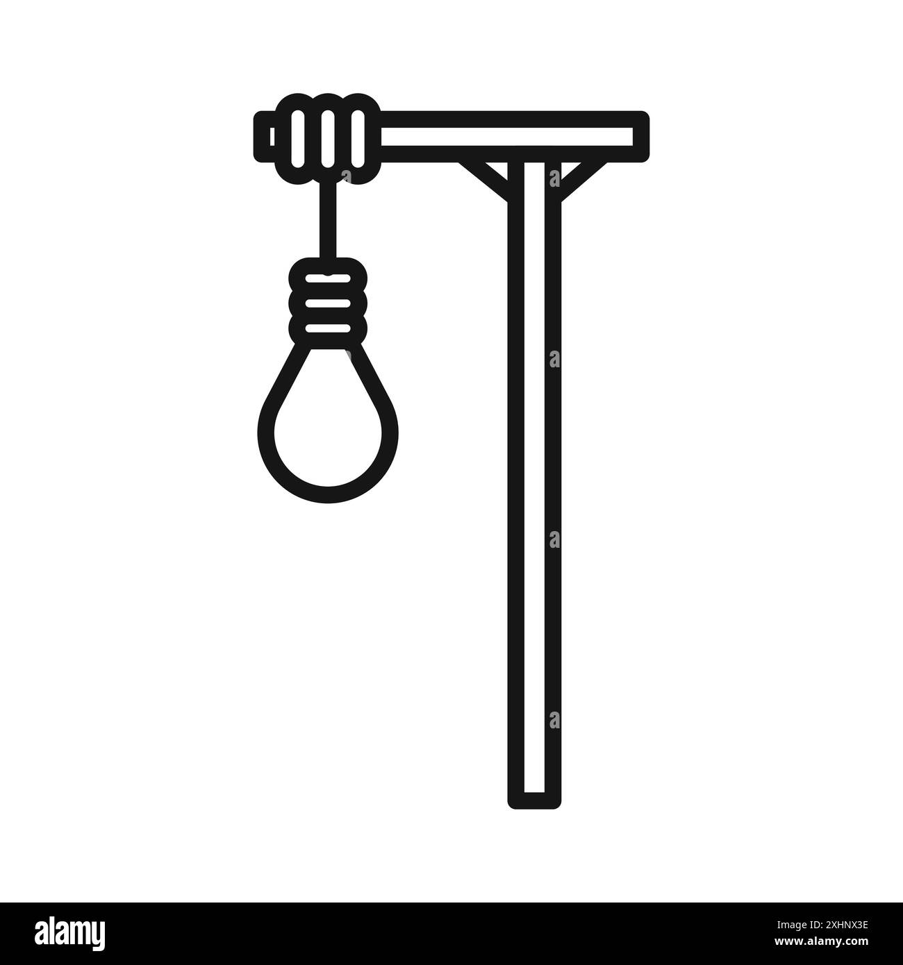 gallows icon Black line art vector in black and white outline set ...