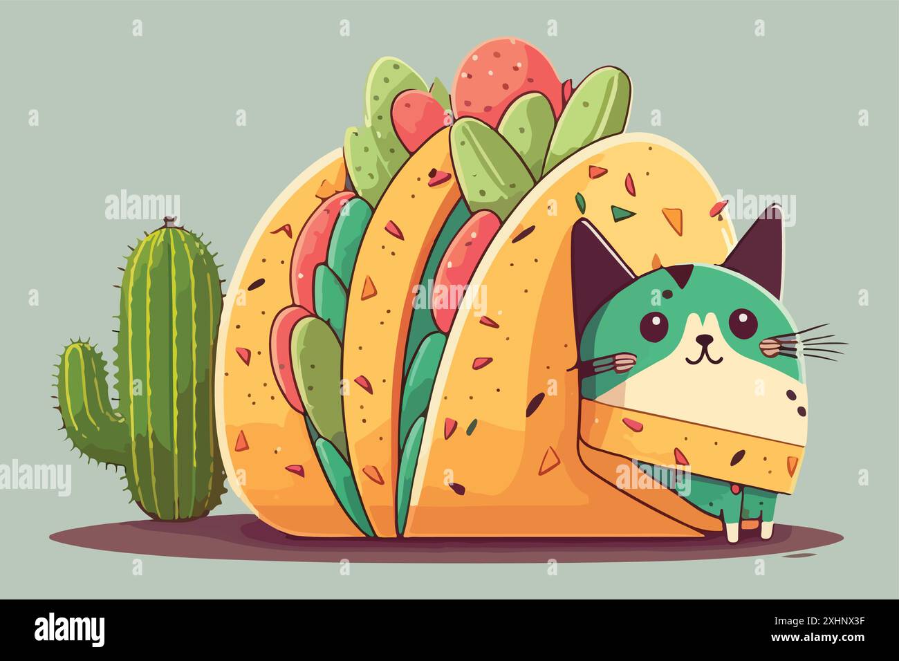 Cat Taco vector illustration Stock Vector Image & Art - Alamy