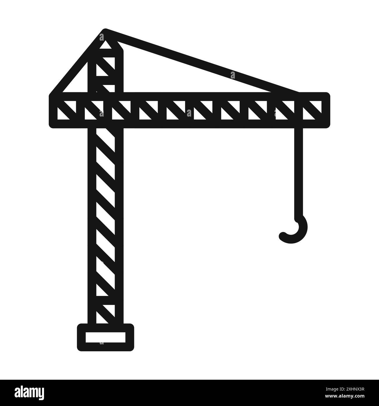 crane icon Black line art vector in black and white outline set collection sign Stock Vector ...