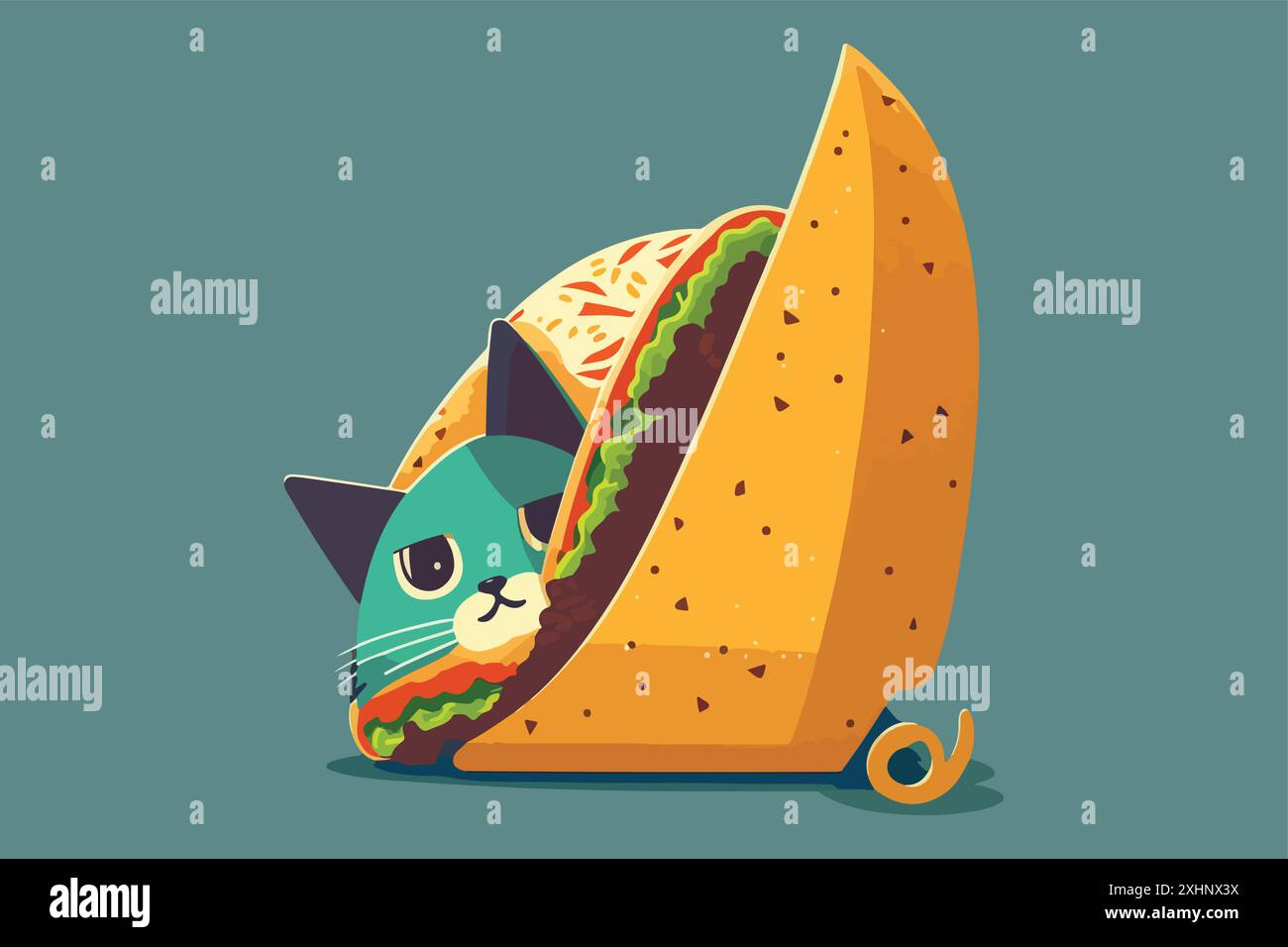 Cat Taco vector illustration Stock Vector Image & Art - Alamy