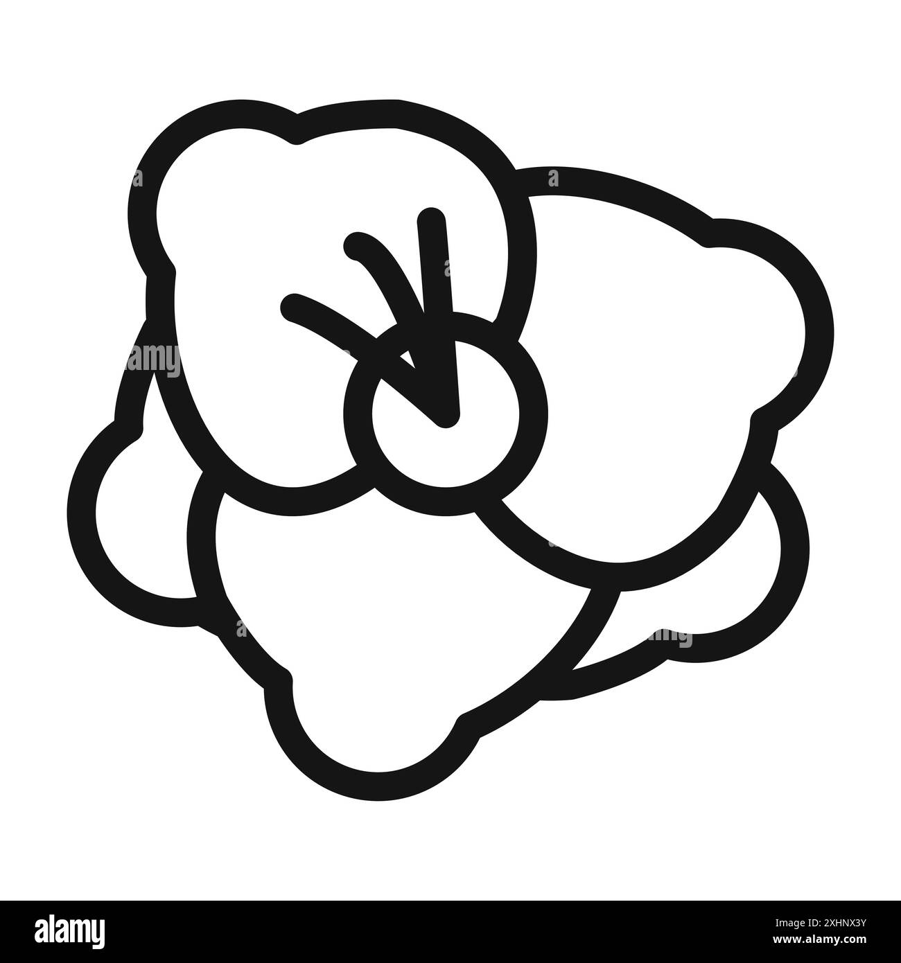 gladiolus icon Black line art vector in black and white outline set collection sign Stock Vector ...