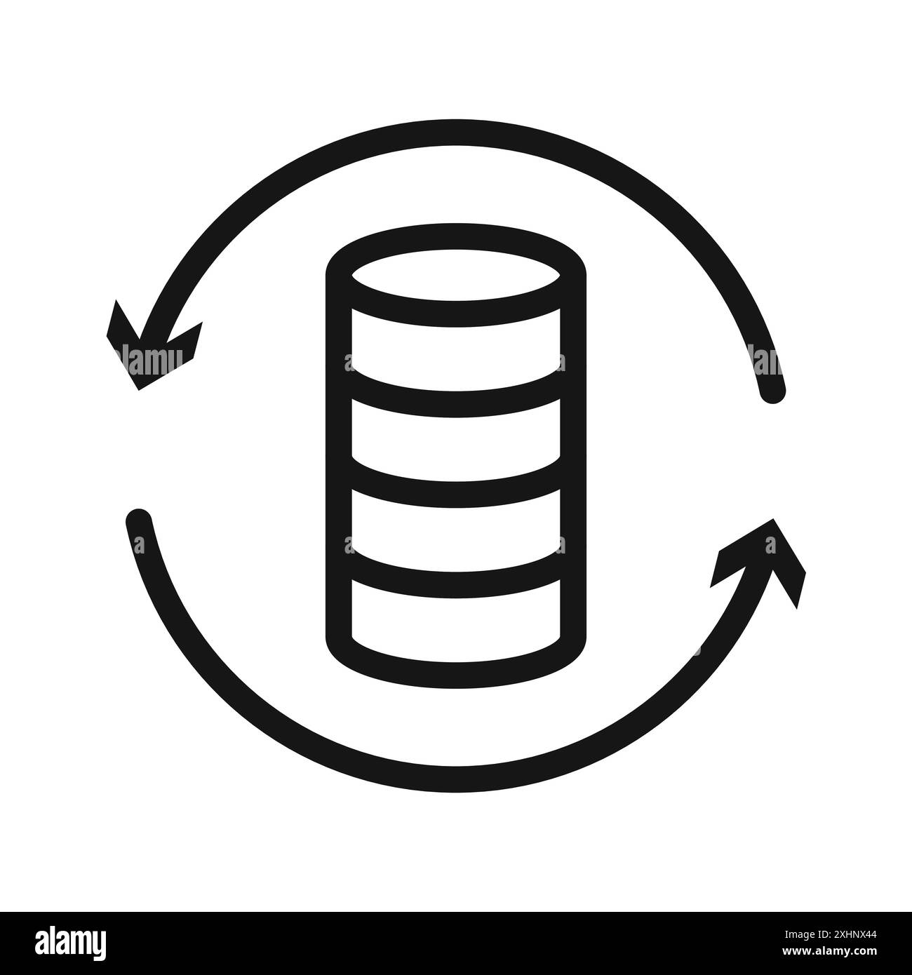 Data Recovery icon Black line art vector in black and white outline set ...