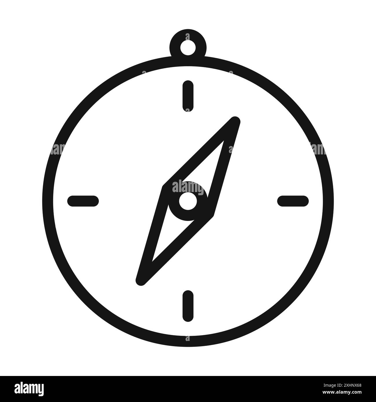compass navigation icon Black line art vector in black and white outline set collection sign ...