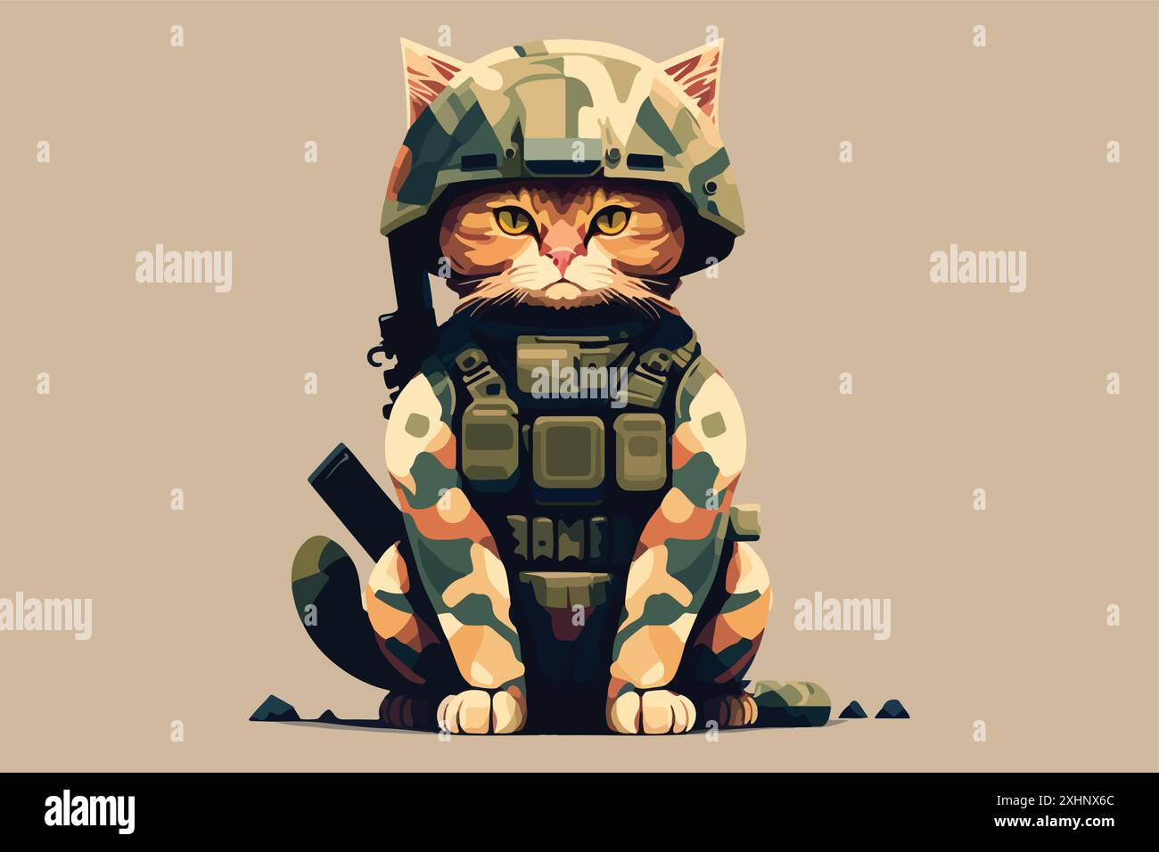 Soldier Cat vector illustration Stock Vector Image & Art - Alamy