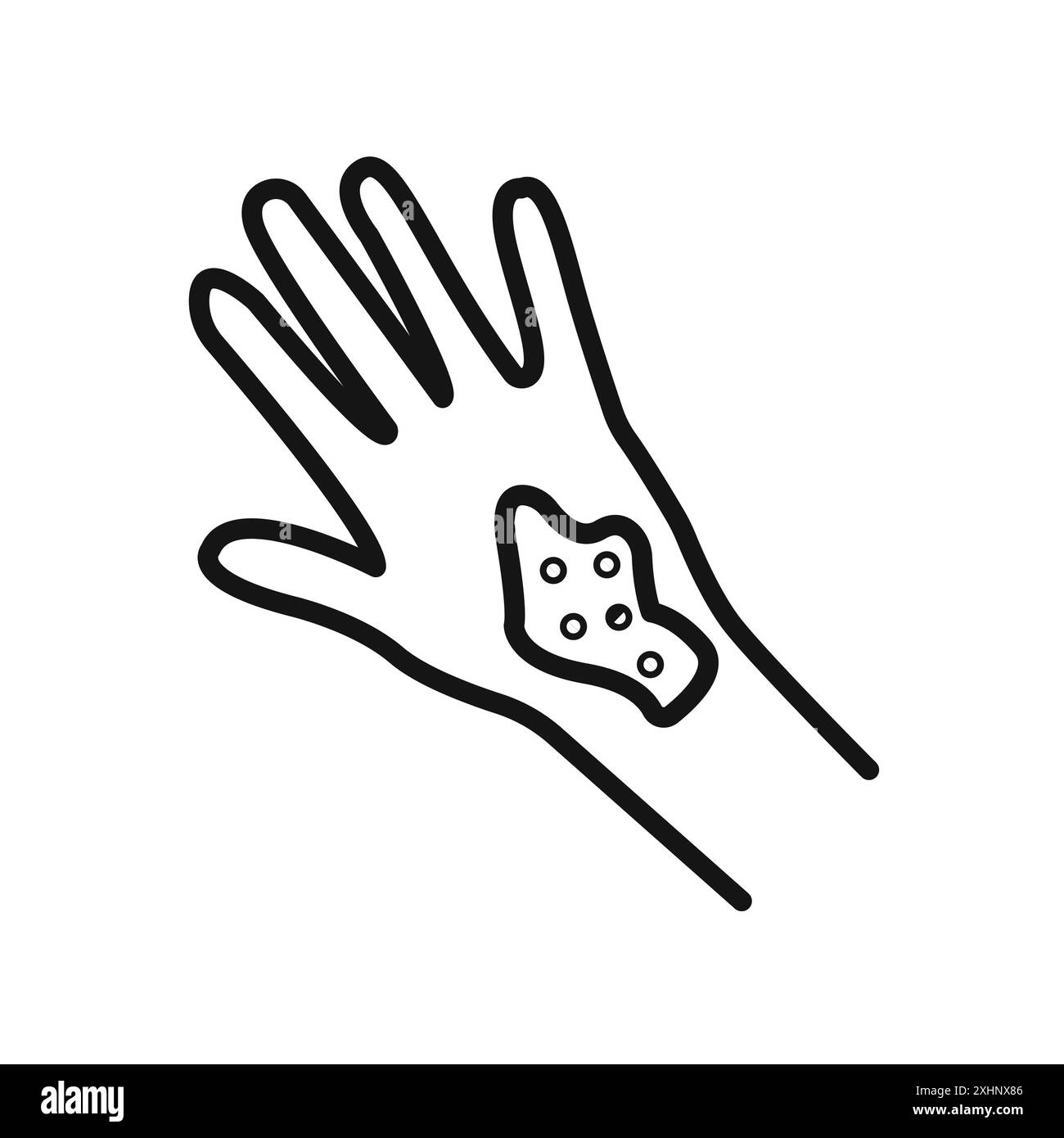 Contact Dermatitis Icon Black Line Art Vector In Black And White