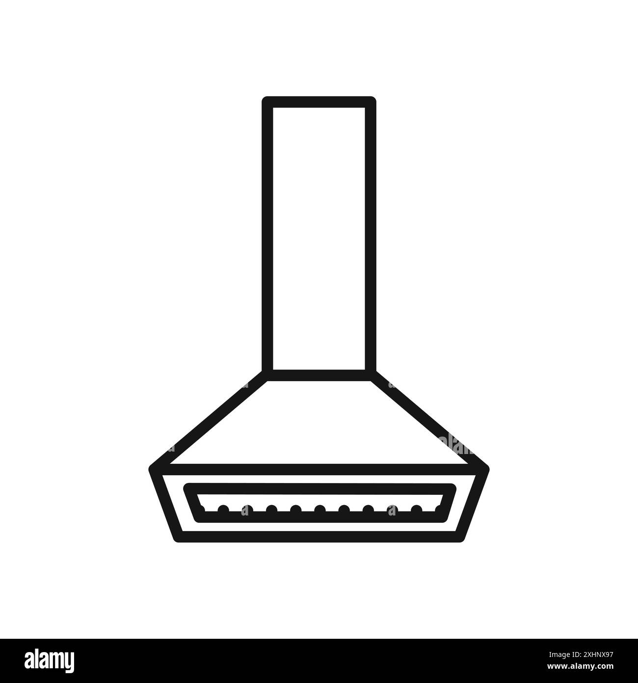 Extractor Hood icon Black line art vector in black and white outline set collection sign Stock ...