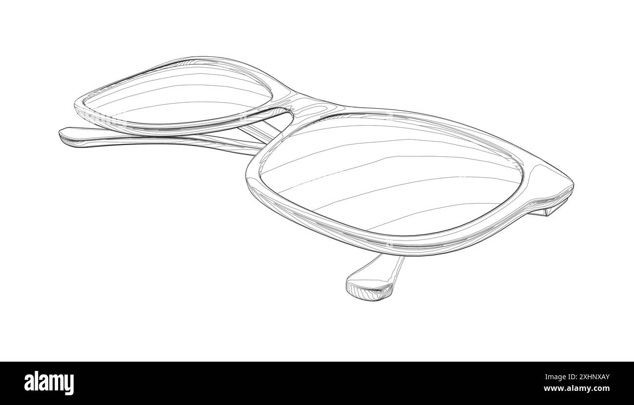 Side views of sunglasses. Simple vector hand drawn illustration ...