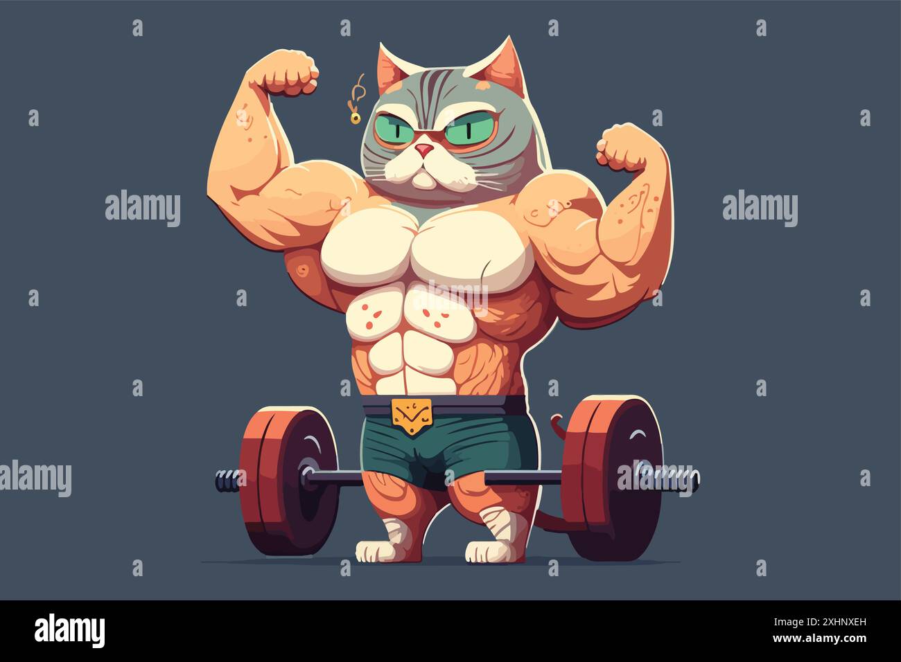 Bodybuilding Cat vector illustration Stock Vector Image & Art - Alamy