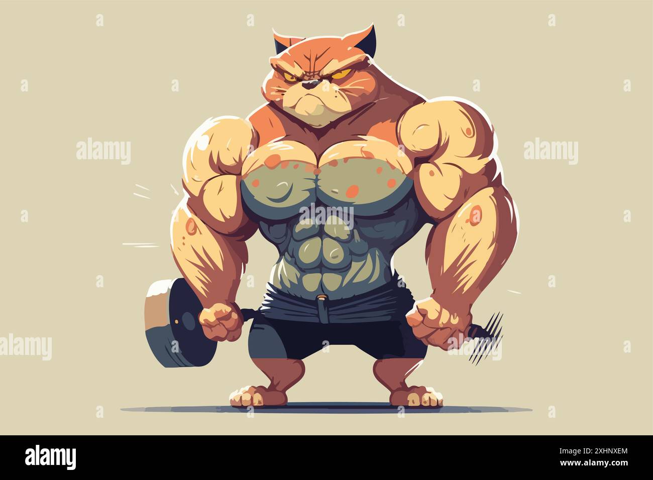 Bodybuilding Cat vector illustration Stock Vector Image & Art - Alamy