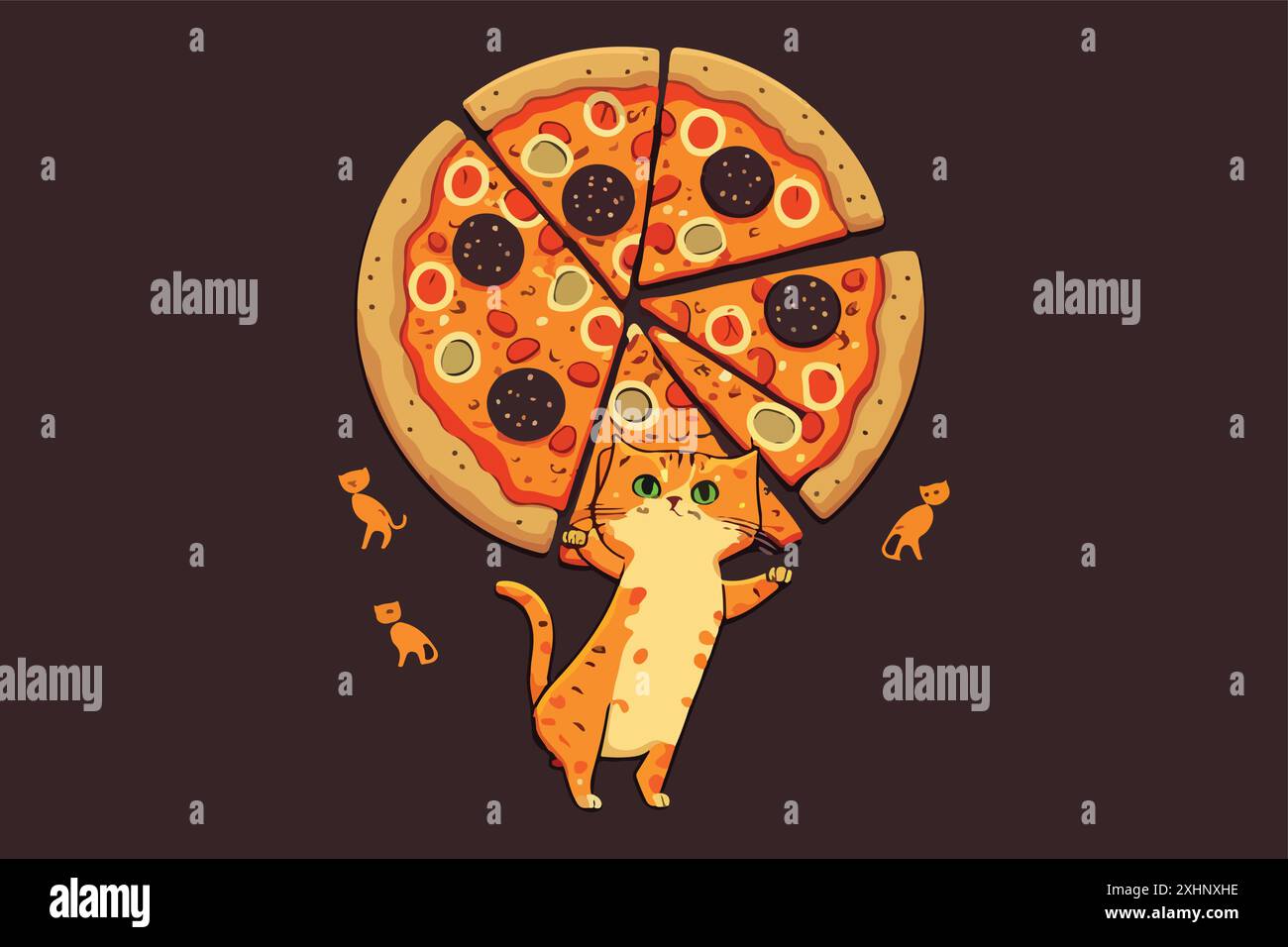 Cat Pizza vector illustration Stock Vector Image & Art - Alamy