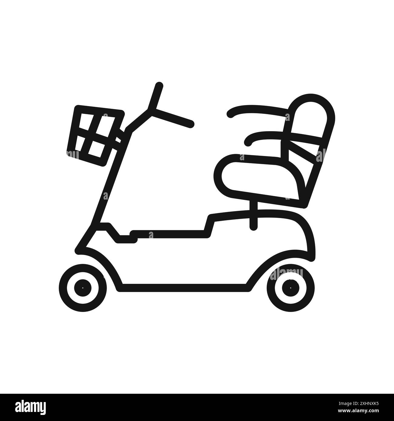 Electric wheelchair scooter icon Black line art vector in black and ...