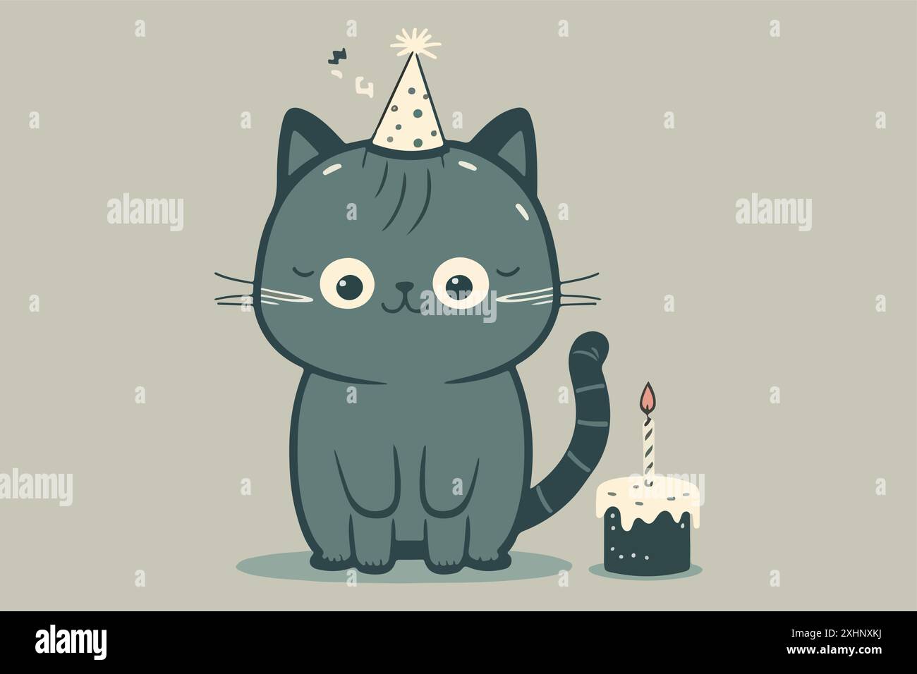 Cat Birthday vector illustration Stock Vector Image & Art - Alamy
