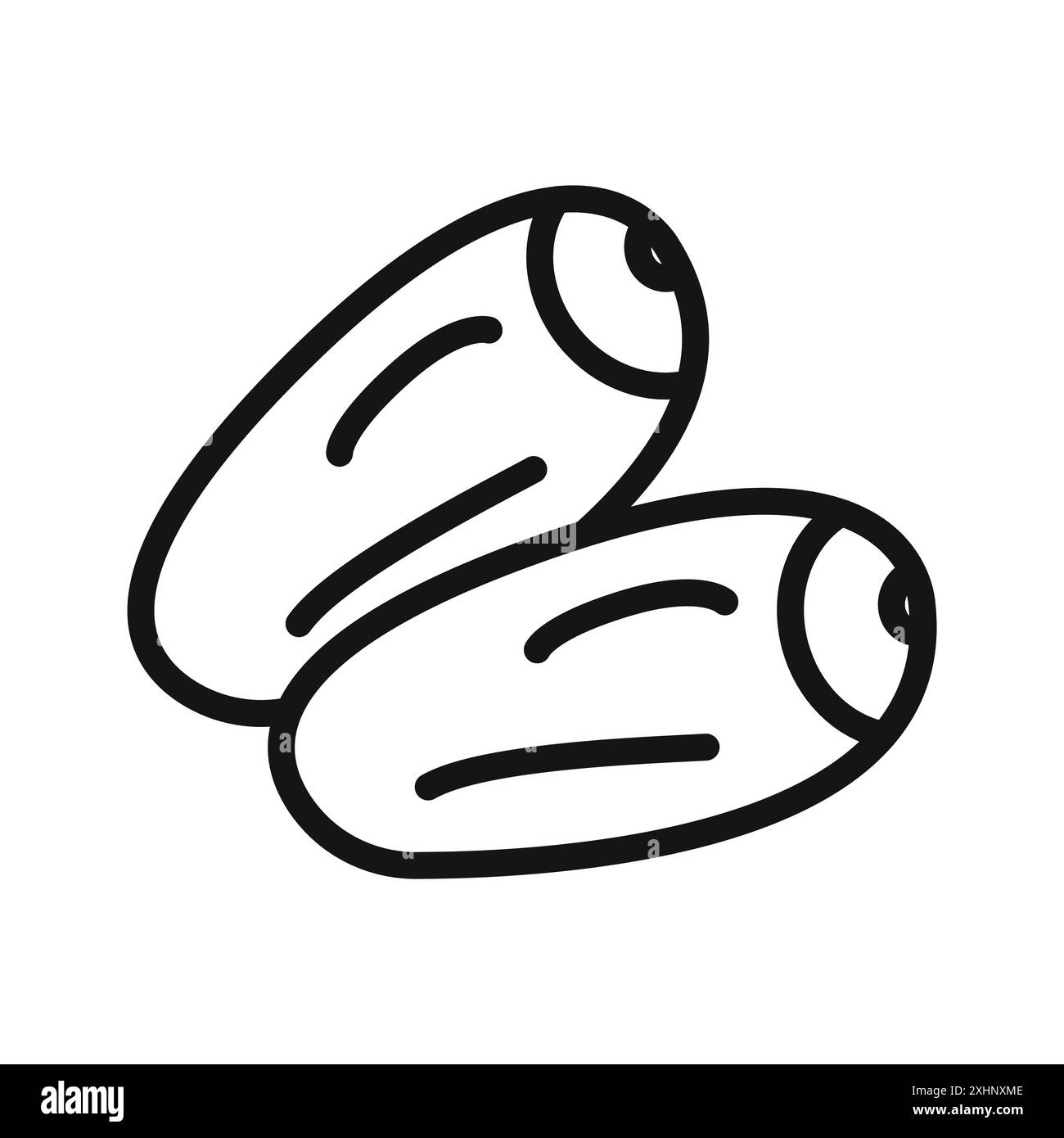 Arab date fruit icon Black line art vector in black and white outline ...