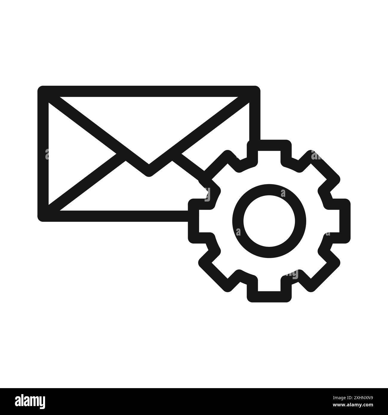 Email settings icon Black line art vector in black and white outline ...