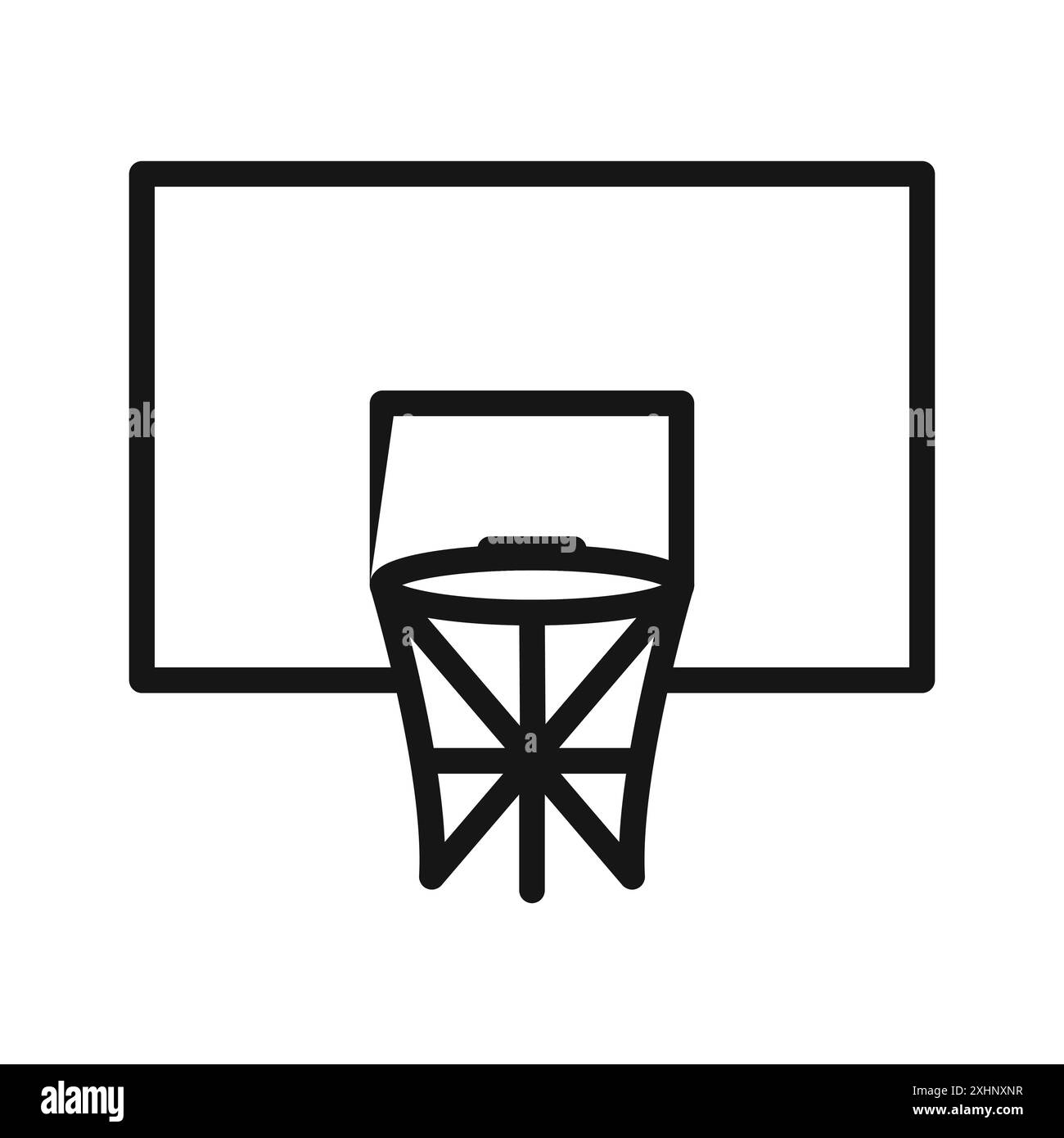 Basketball Hoop icon Black line art vector in black and white outline set collection sign Stock ...