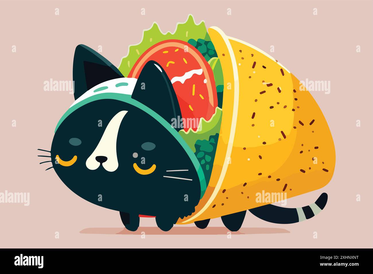 Cat Taco vector illustration Stock Vector Image & Art - Alamy