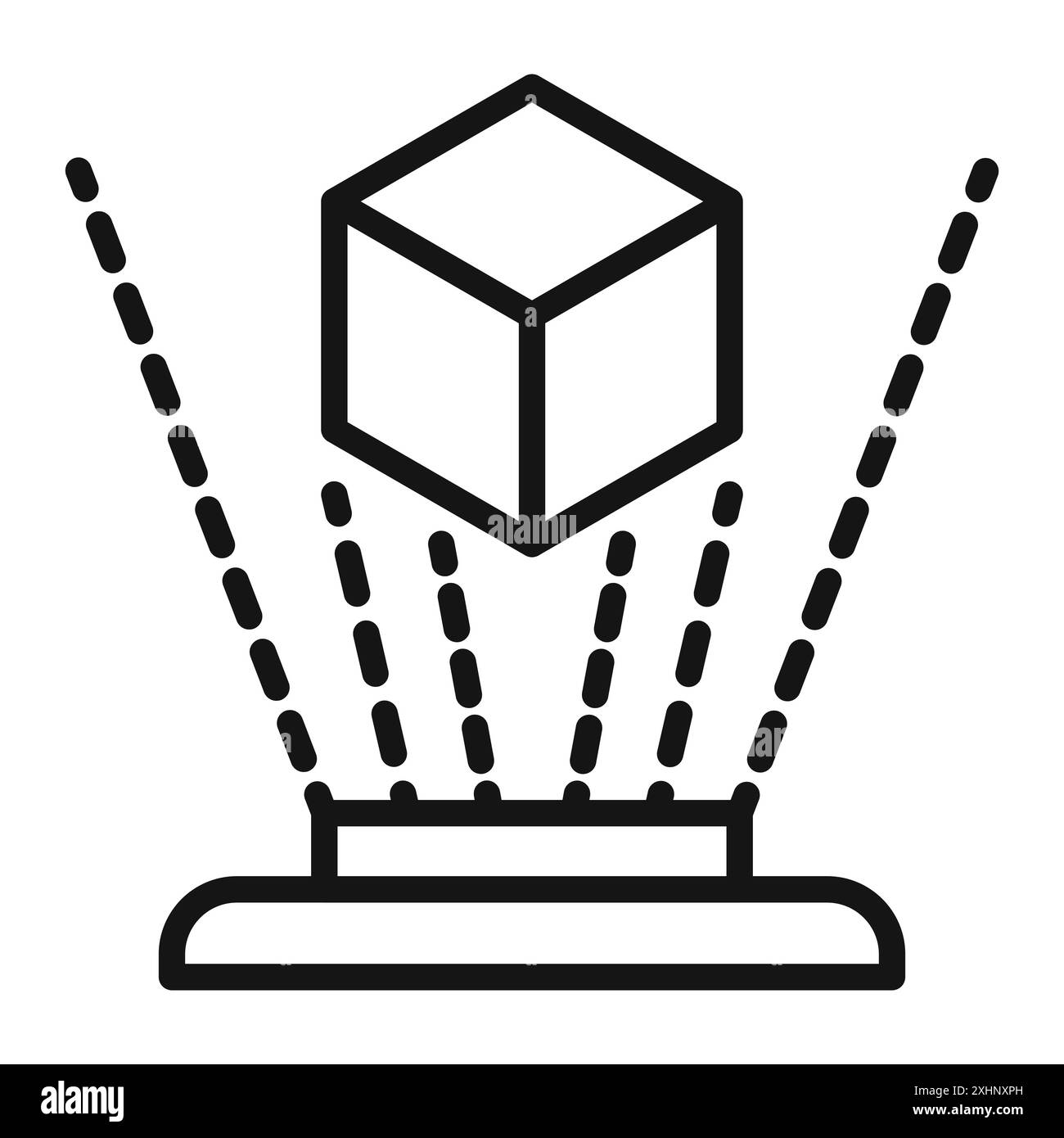Holographic Display icon Black line art vector in black and white outline set collection sign ...