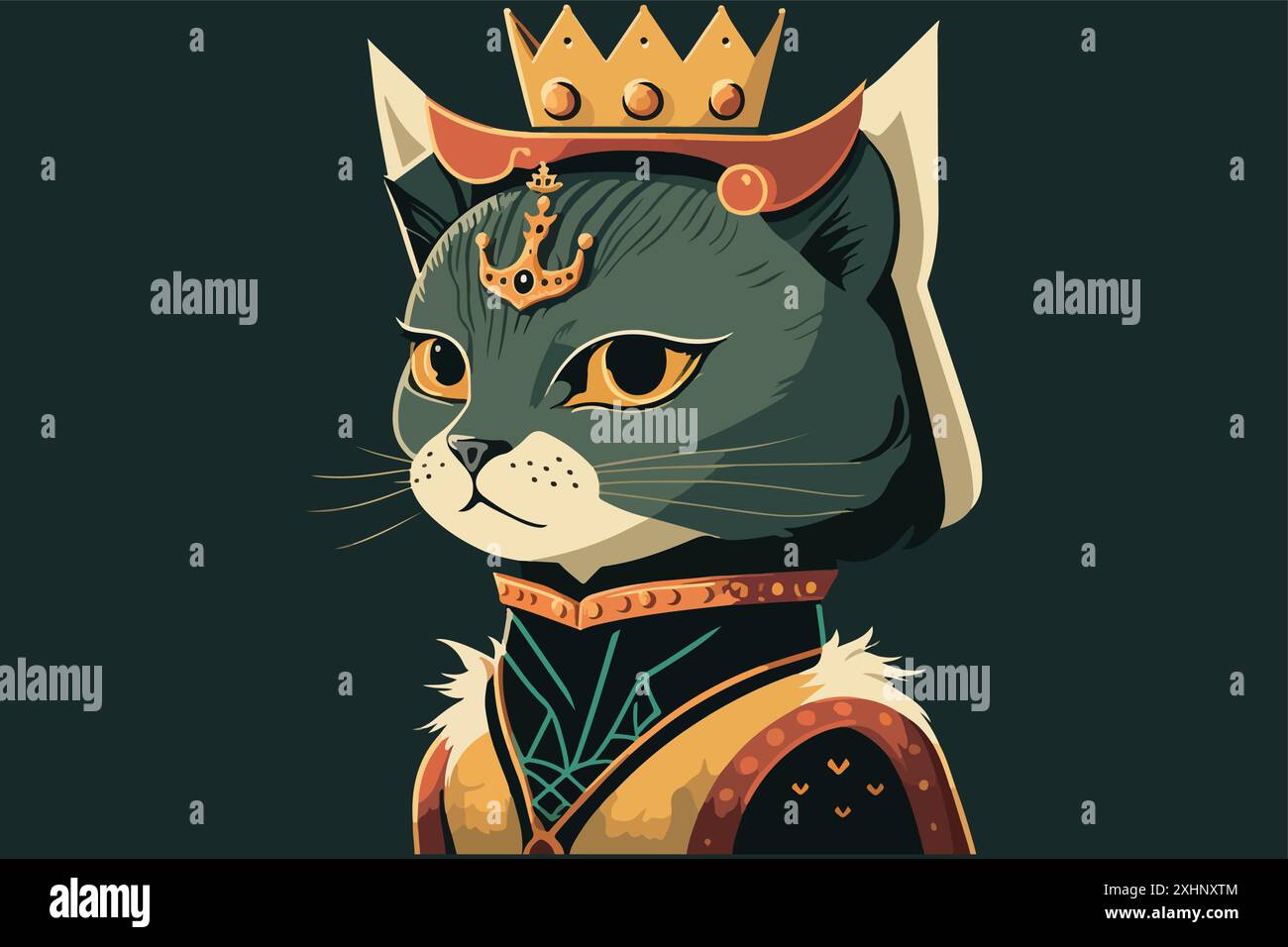 king Cat vector illustration Stock Vector Image & Art - Alamy