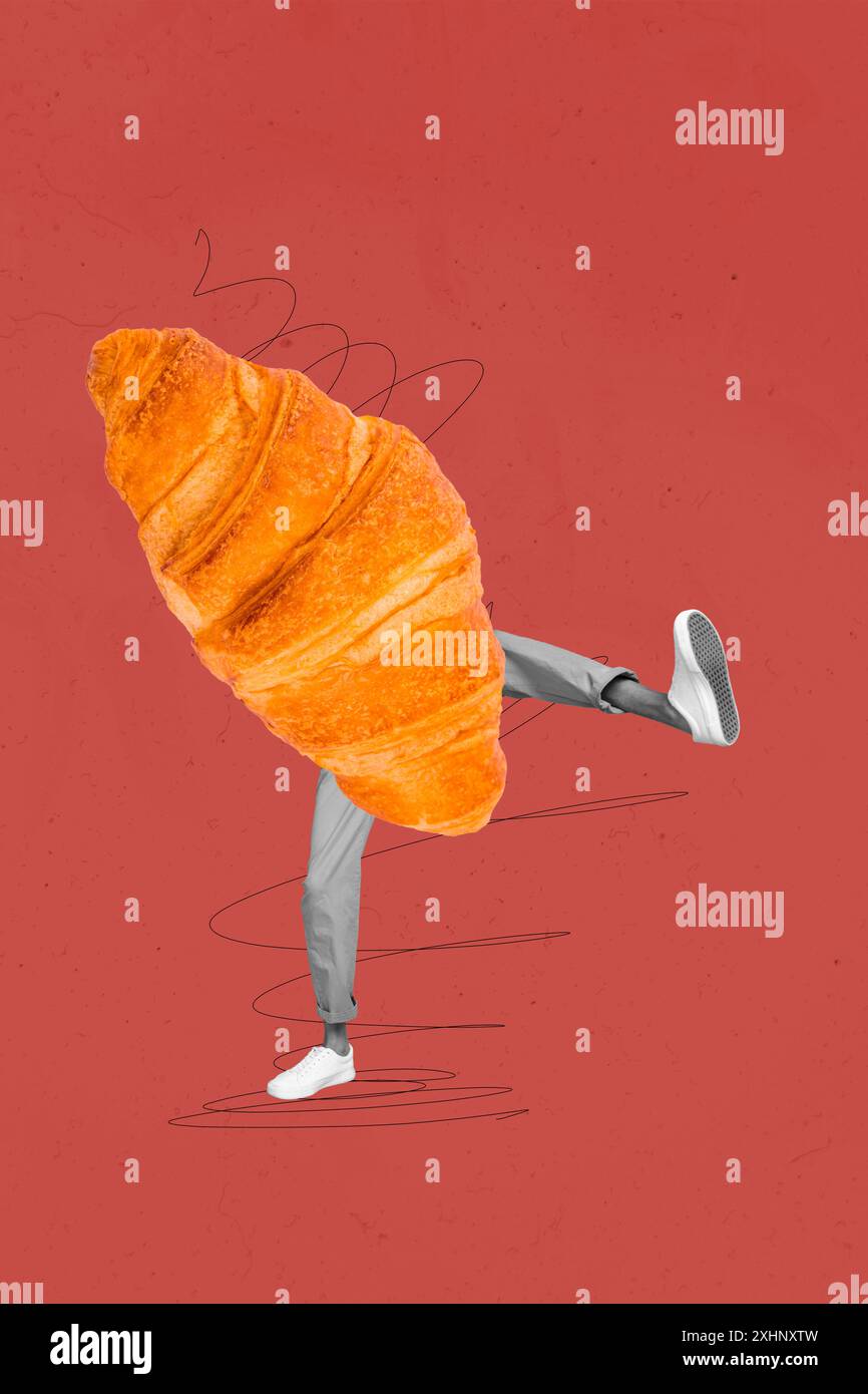 Creative drawing collage picture of funny young man dancing have fun ...