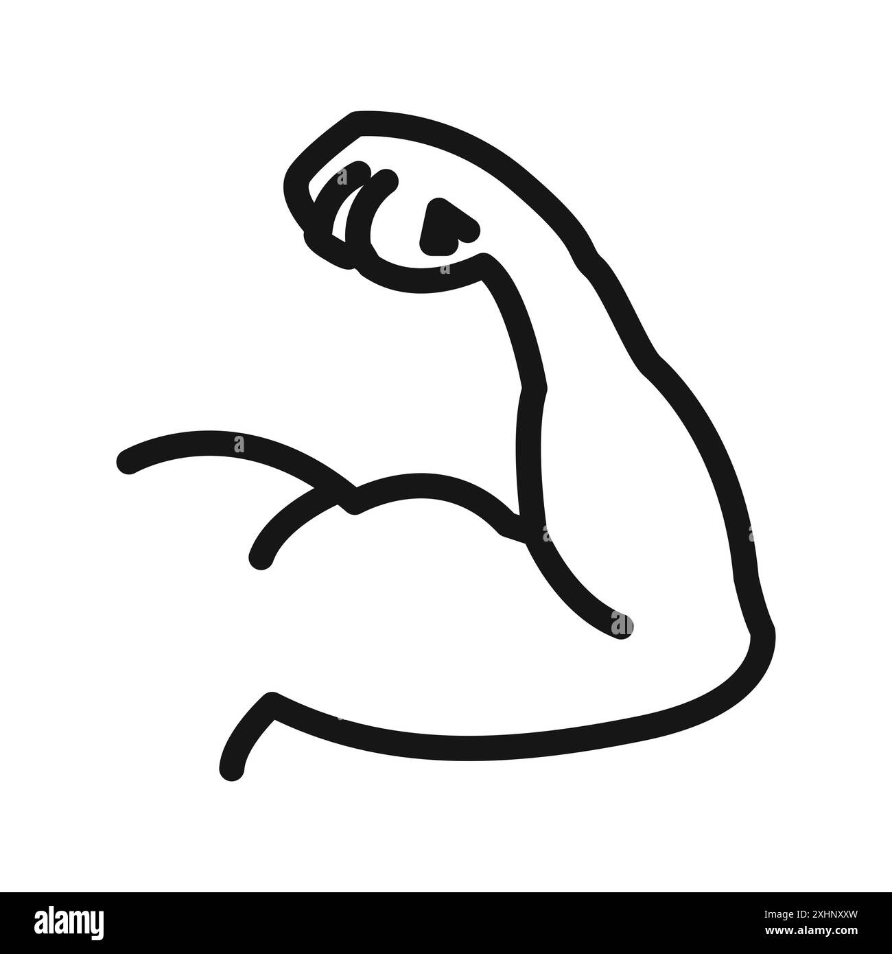 Biceps icon Black line art vector in black and white outline set collection sign Stock Vector ...