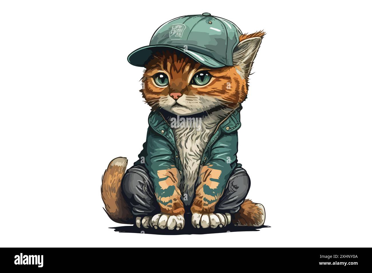 Cat Wearing a hat vector illustration Stock Vector Image & Art - Alamy