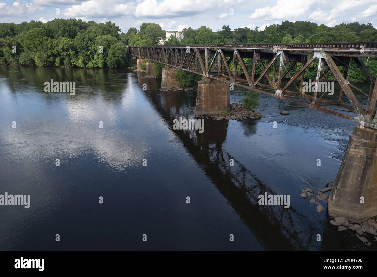 Drone view railroad trestle hi-res stock photography and images - Alamy