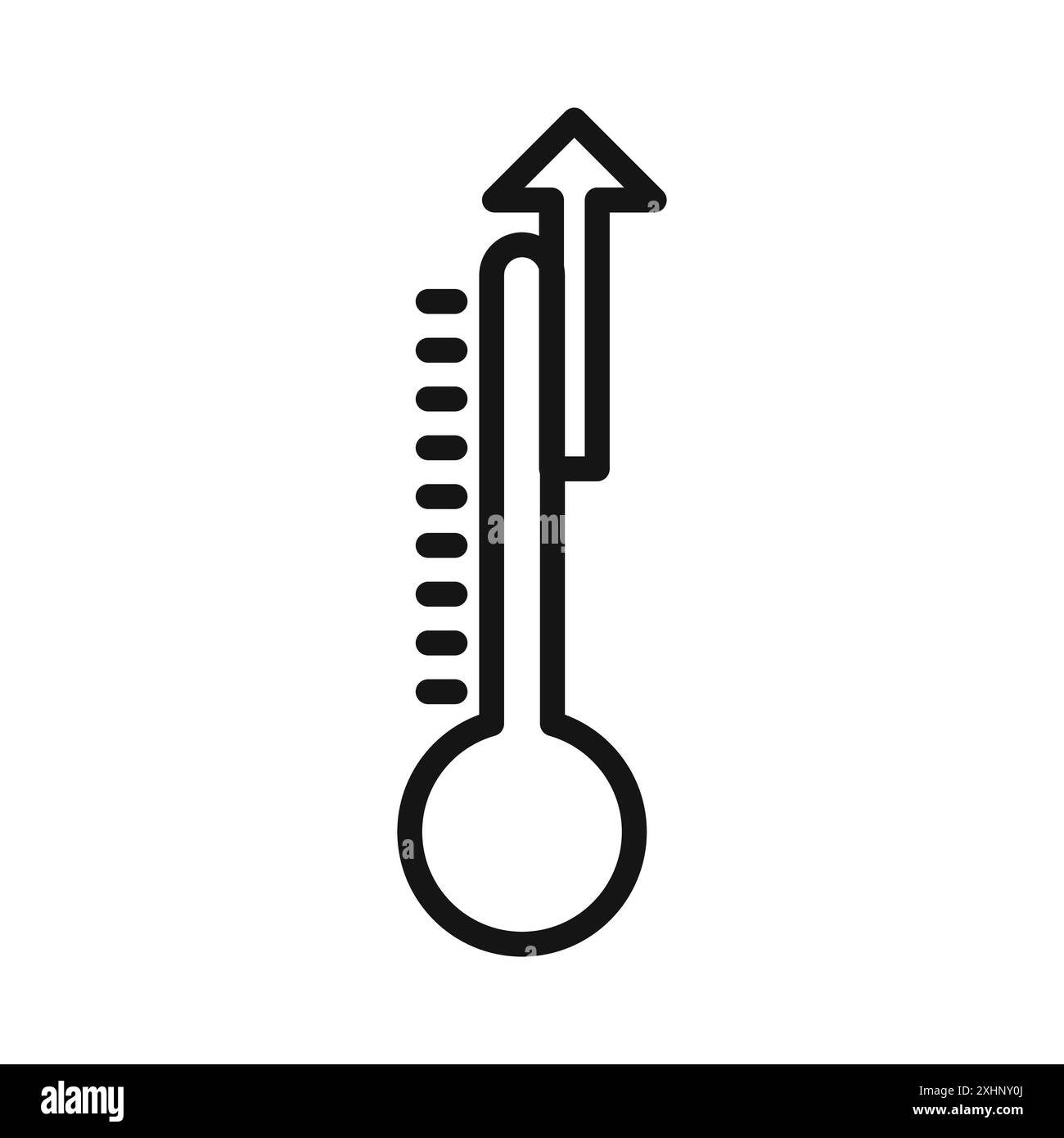 Meteorology thermometer measuring icon Black line art vector in black and white outline set ...