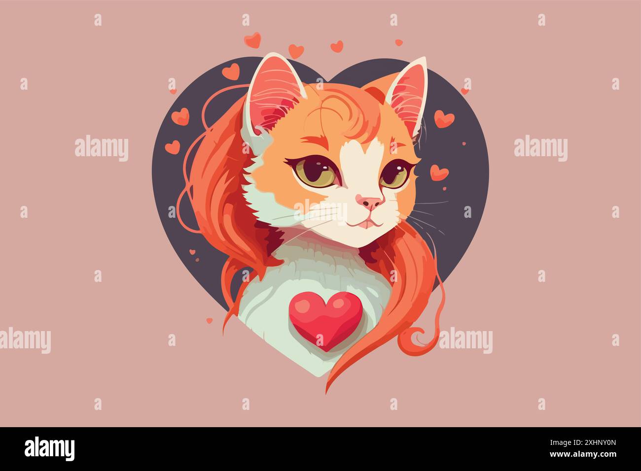 Cat Valentine vector illustration Stock Vector Image & Art - Alamy