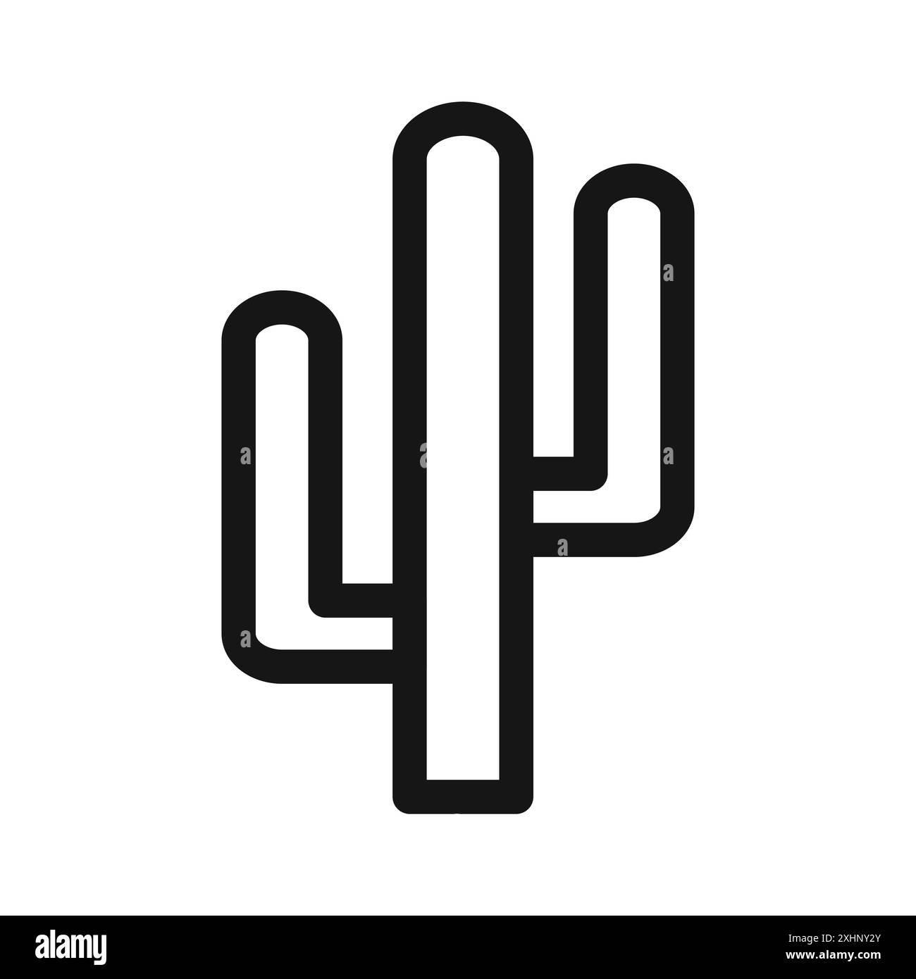 Cactus icon Black line art vector in black and white outline set ...