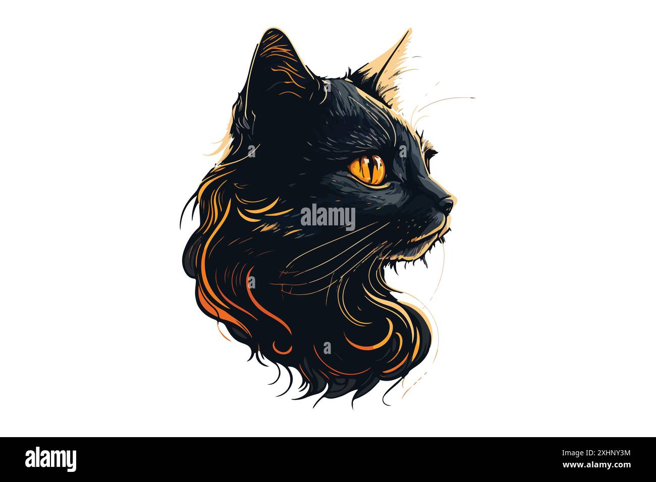 cat tattoo black and white vector illustration Stock Vector Image & Art ...