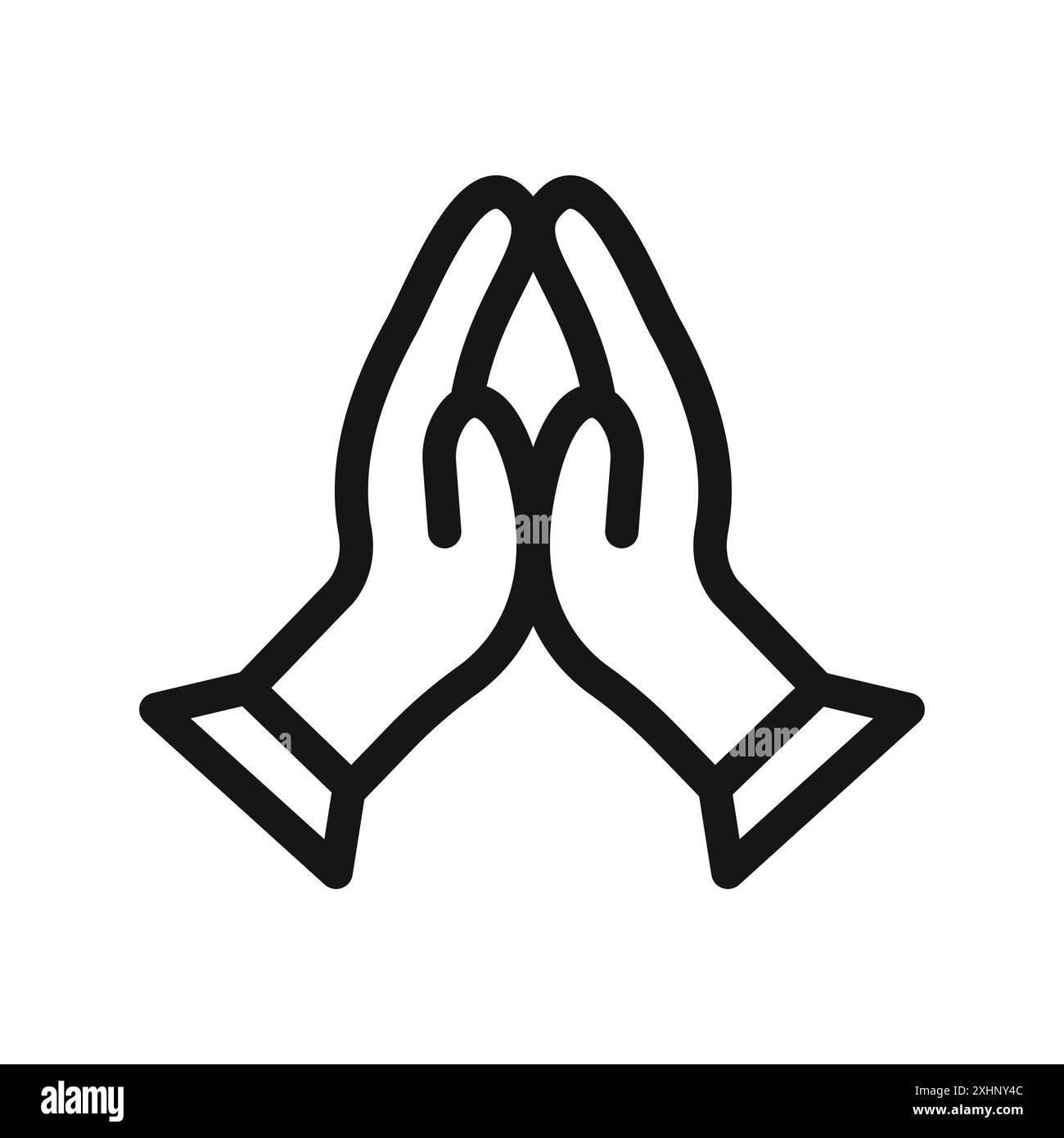 Pray icon Black line art vector in black and white outline set ...