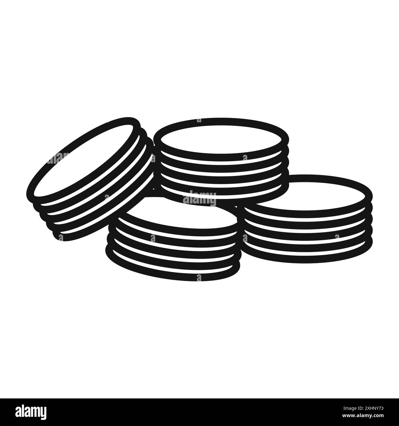 macarons icon Black line art vector in black and white outline set collection sign Stock Vector ...
