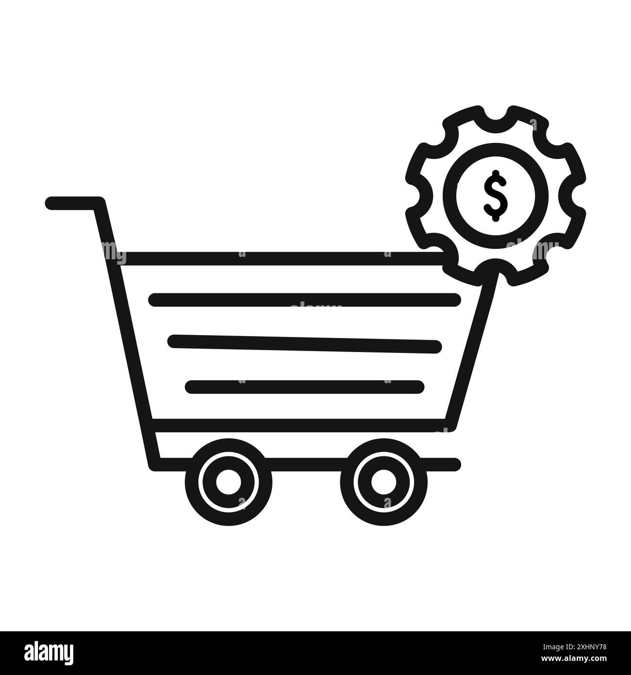 Procurement icon Black line art vector in black and white outline set ...