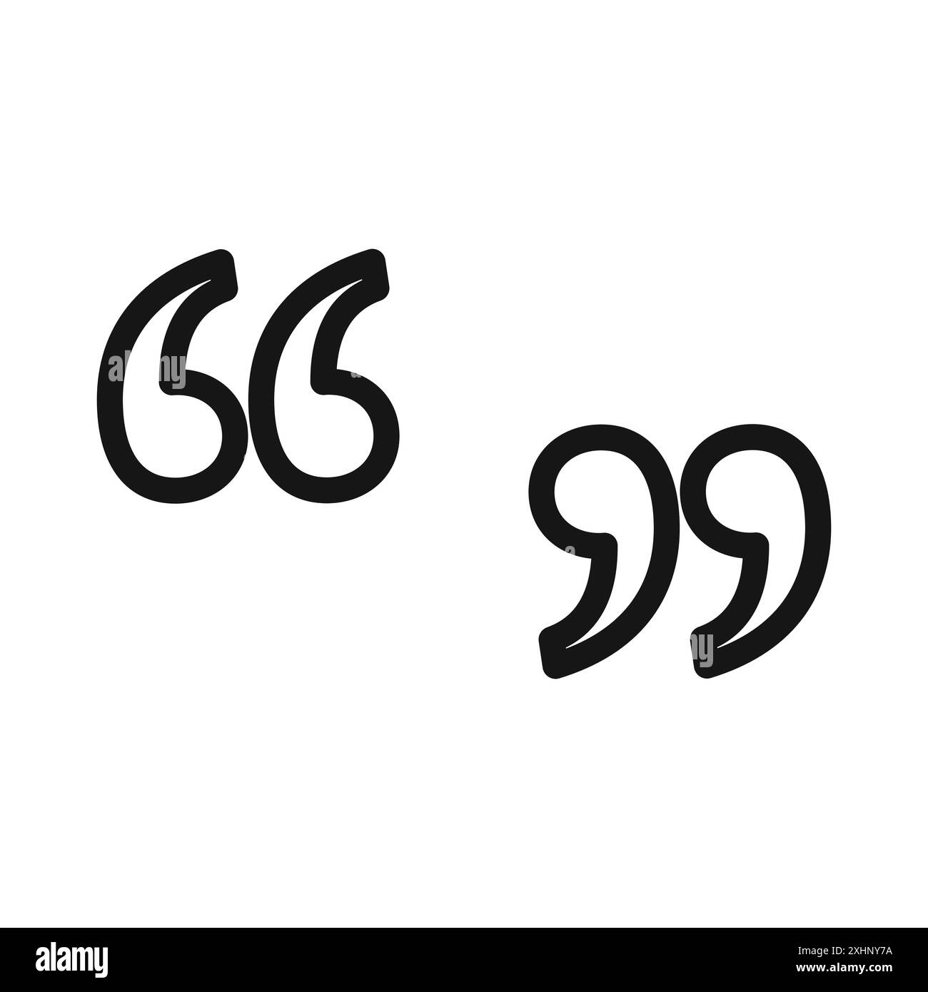 Quote Icon Black Line Art Vector In Black And White Outline Set Collection Sign Stock Vector