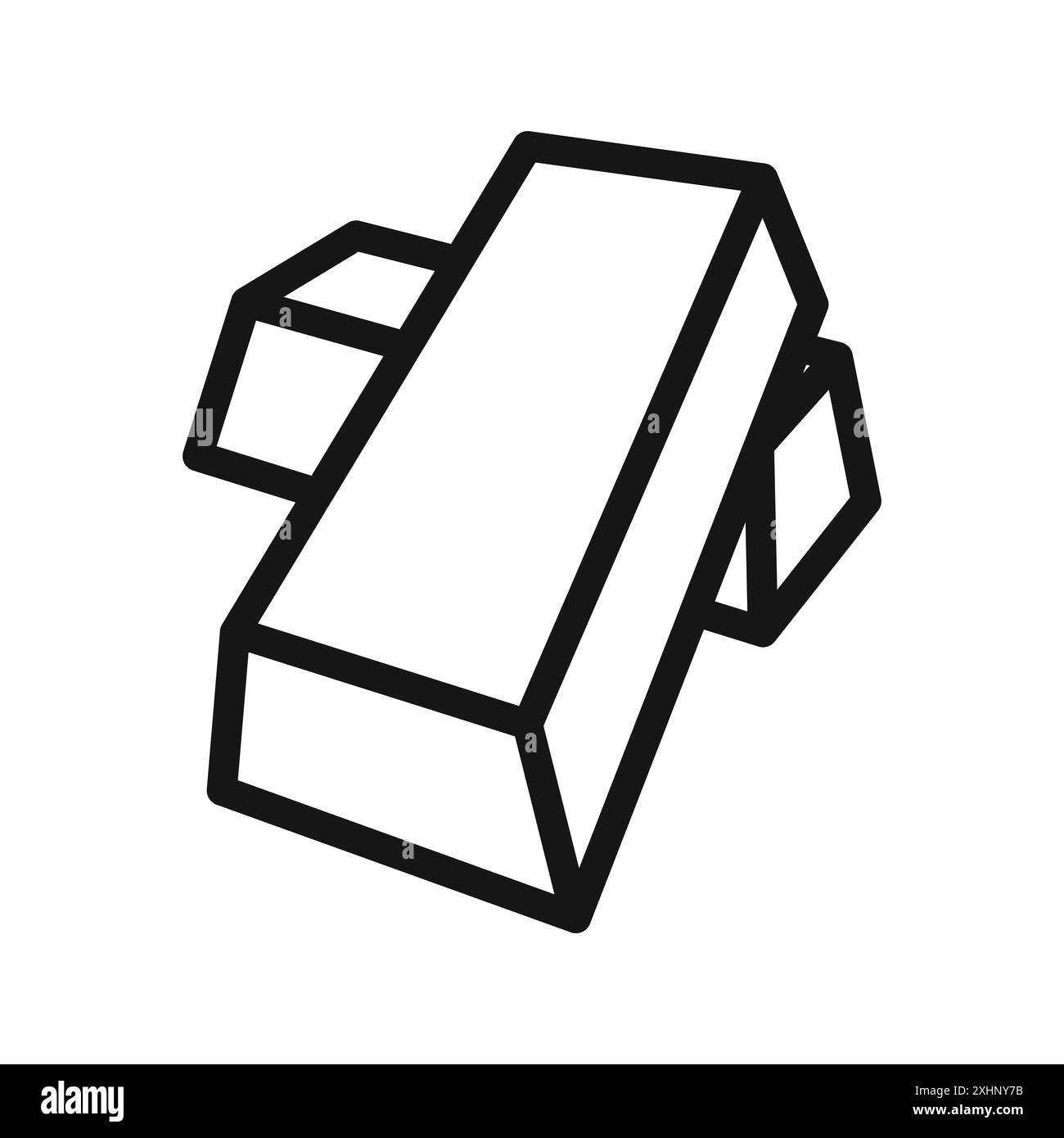 gold bars icon Black line art vector in black and white outline set collection sign Stock Vector ...