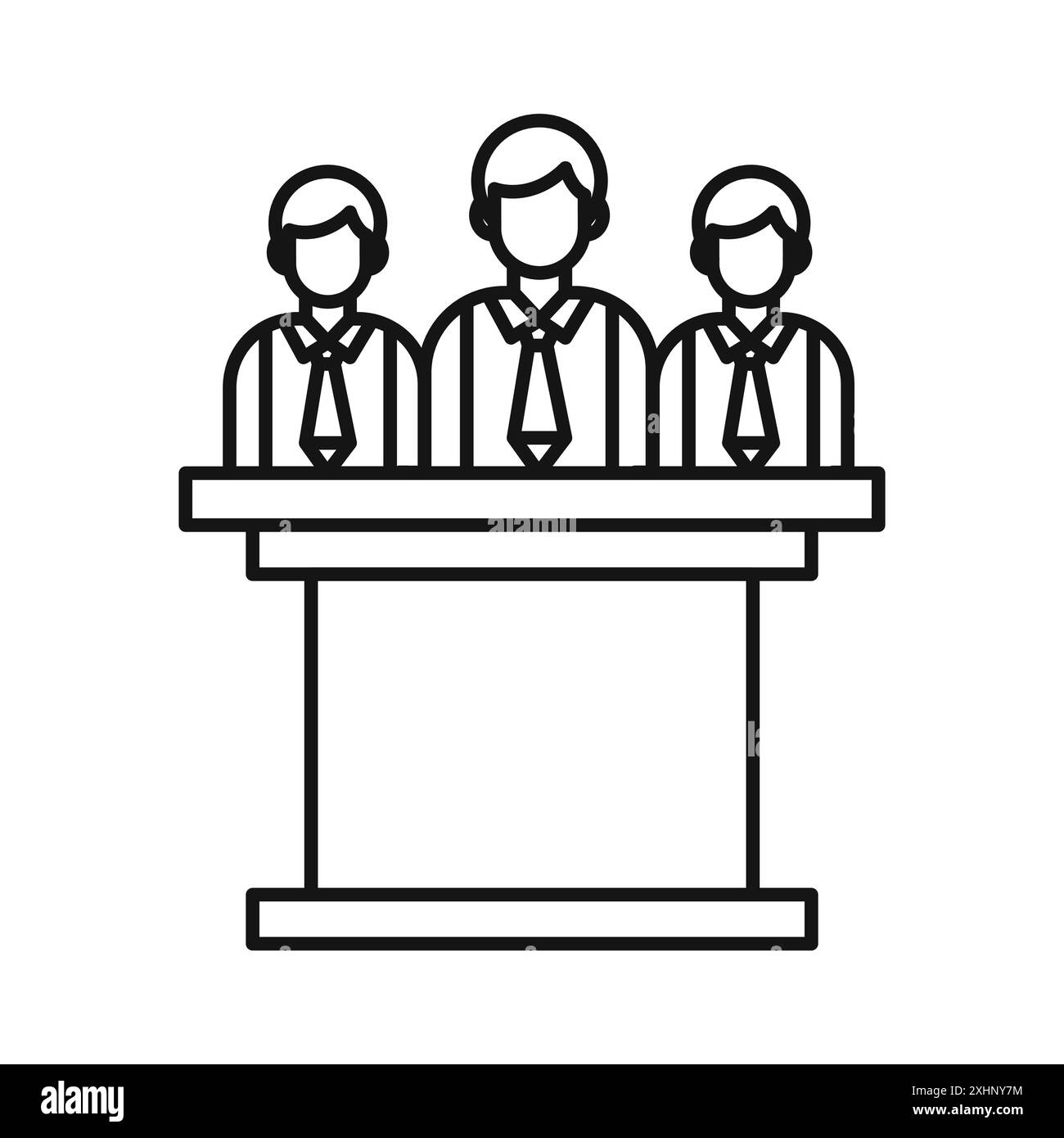 committee board icon Black line art vector in black and white outline set collection sign Stock ...