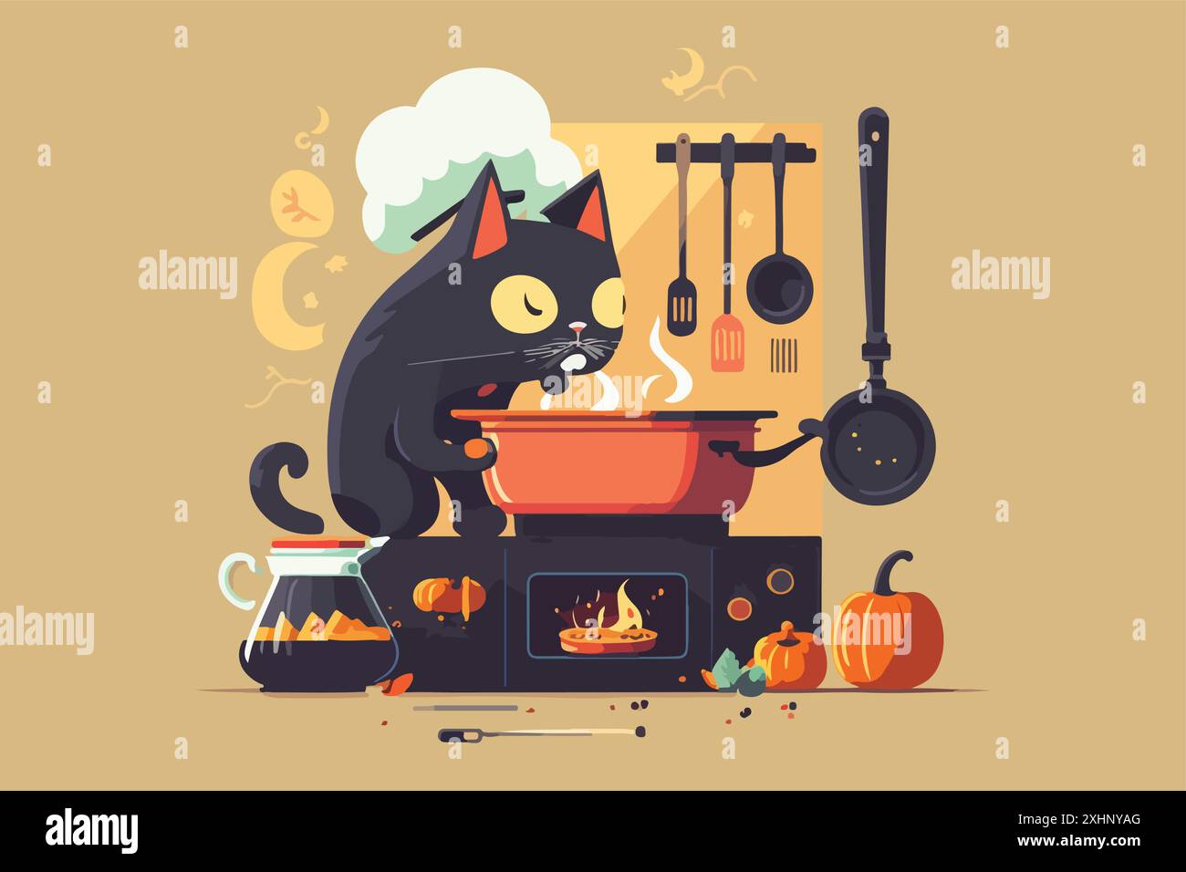 Cat Cooking vector illustration Stock Vector Image & Art - Alamy